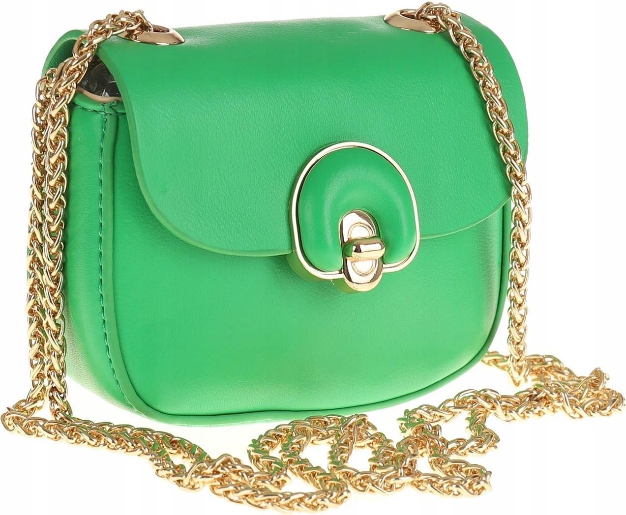 ERICK STYLE Torebka damska zielona listonoszka kuferek H0968 Green ...