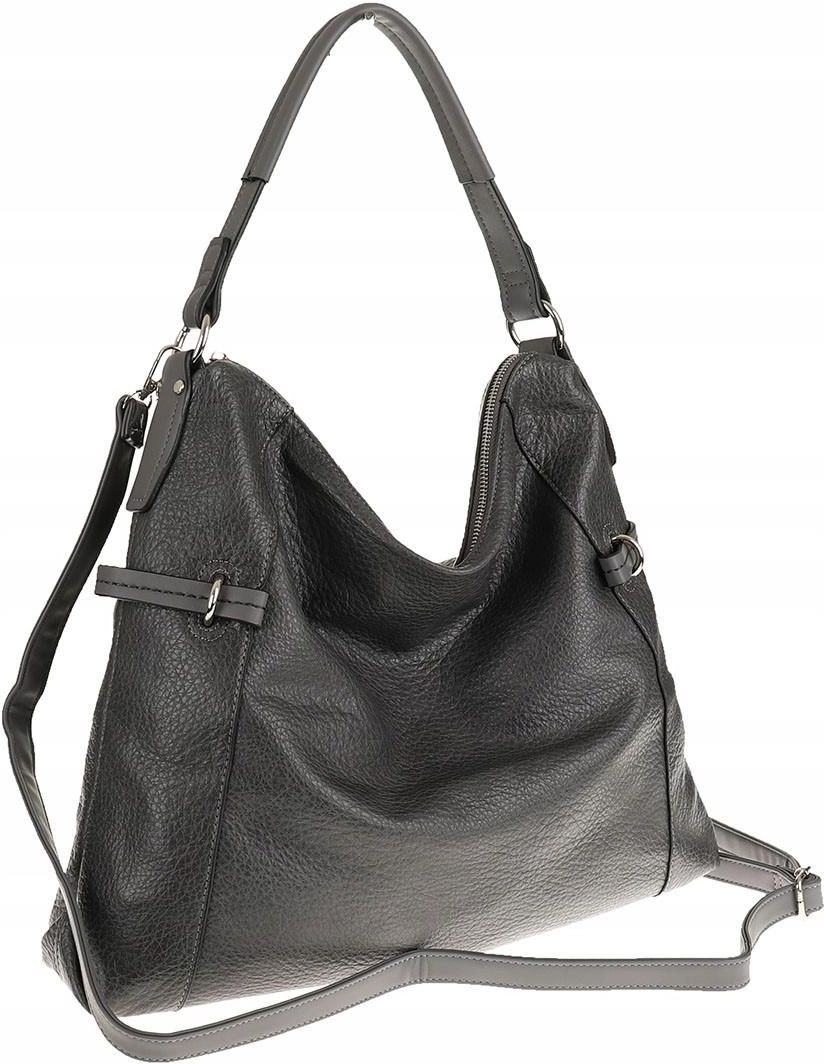 Dudlin Włoska Torebka Worek Listonoszka na Ramię Shopper 8040410 Grey ...