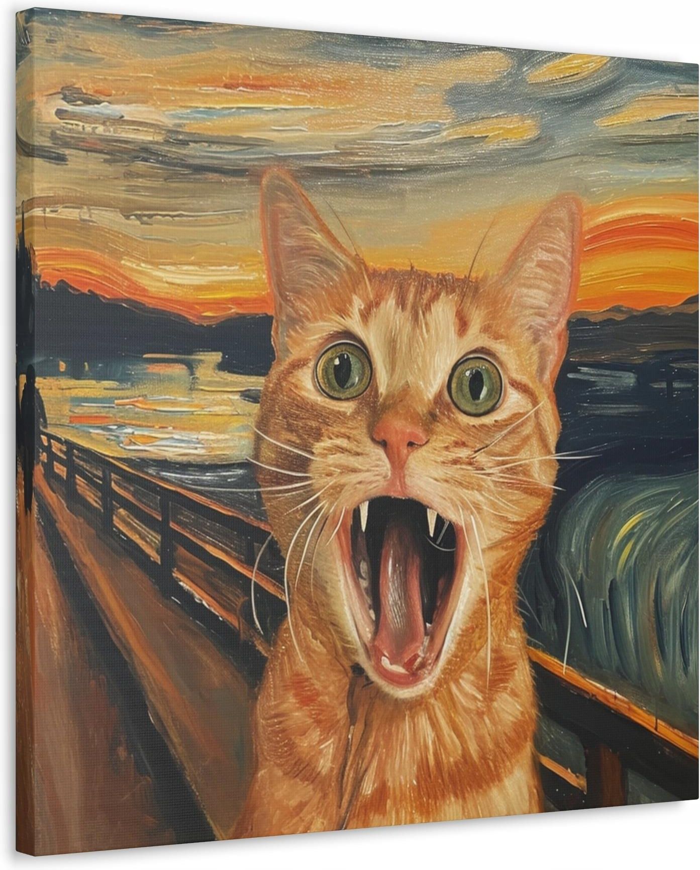 Obraz na płótnie Edvard Munch Krzyk Kot Ziewający parodia przeróbka ...