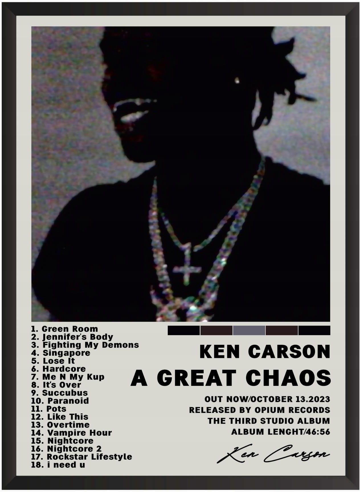 Ken Carson A Great Chaos Plakat Obraz z albumem w ramce 1784079741 ...
