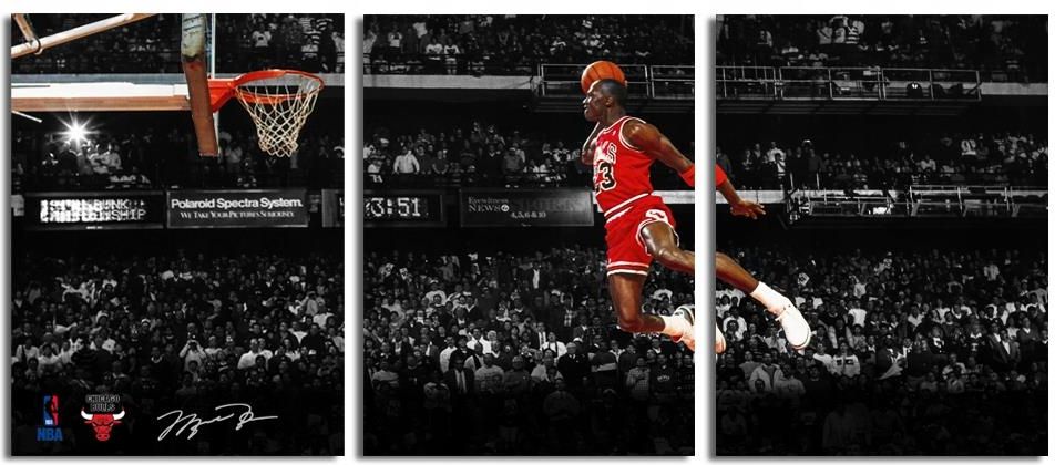 Jordan Obraz na ścianę 3 sztuki Chicago Bulls Nike Nba tryptyk 70x150 ...