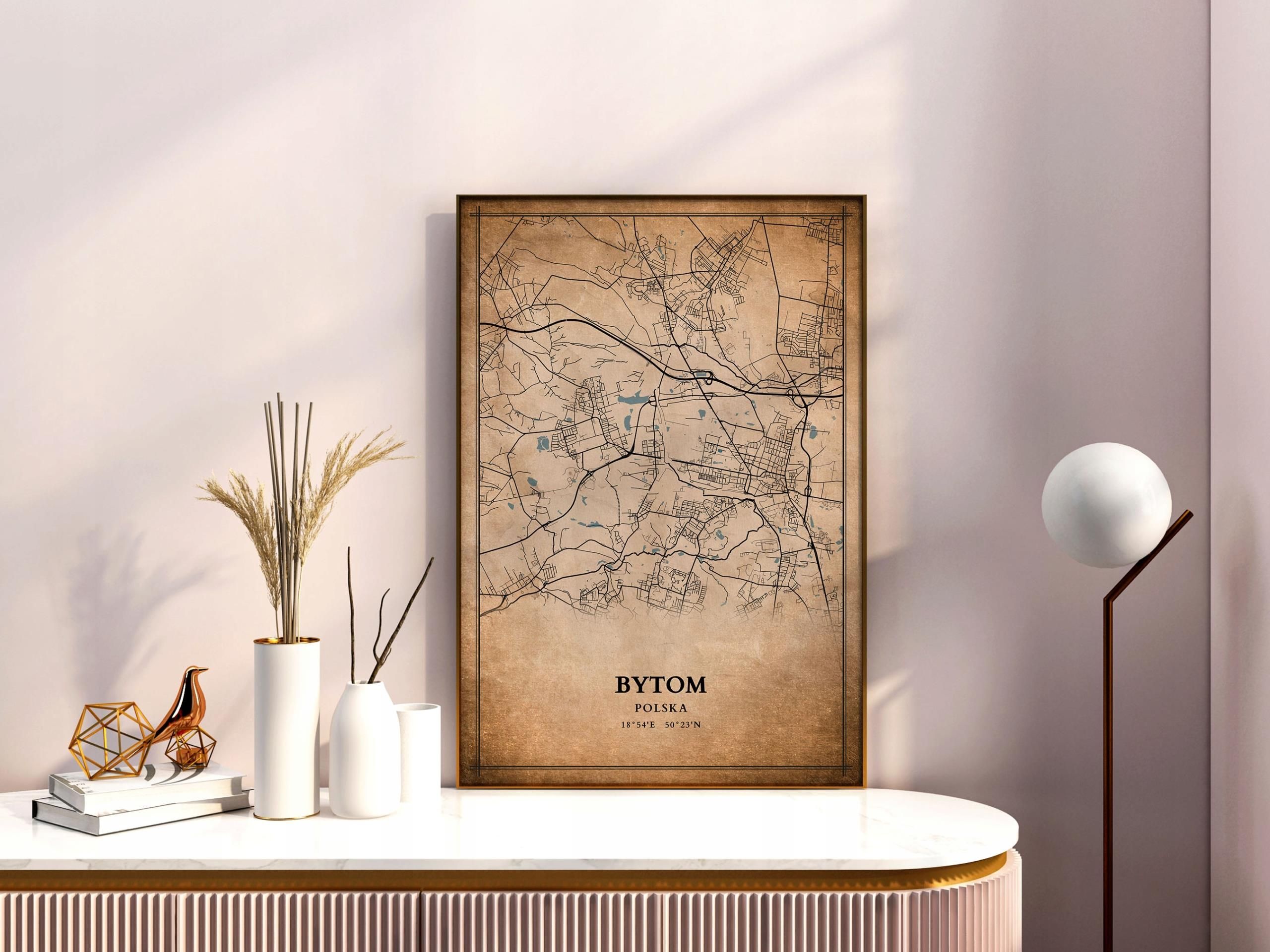 Plakat Mapa miasta vintage Bytom 50x40cm 1784462795 - Opinie i ...