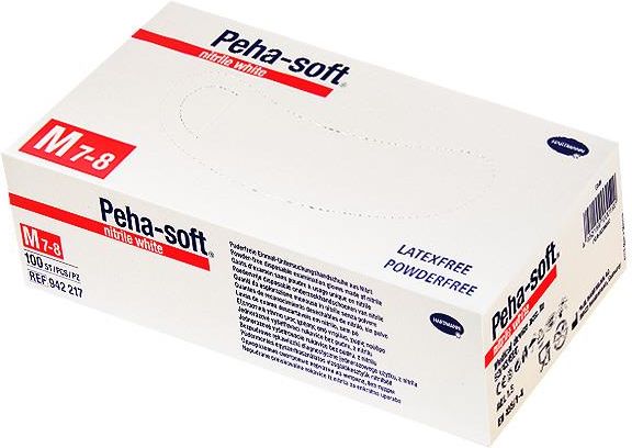 Hartmann Peha-Soft NITRILE WHITE Rękawiczki niejałowe nitrylowe bezlateksowe bezpudrowe rozm M ...