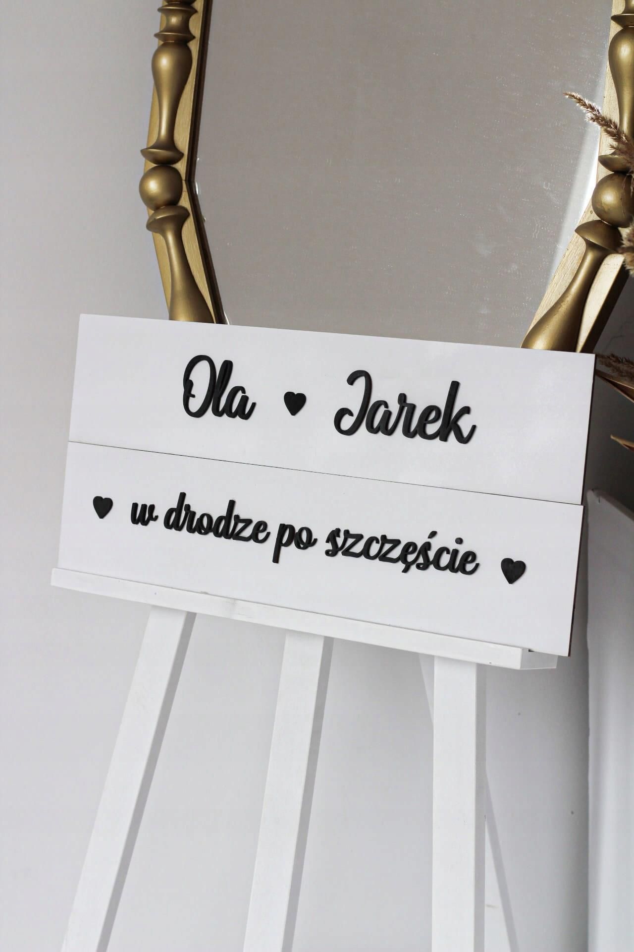 Ślubne tablice na auto w drodze po szczęście dekoracja auta ślub wesele ...