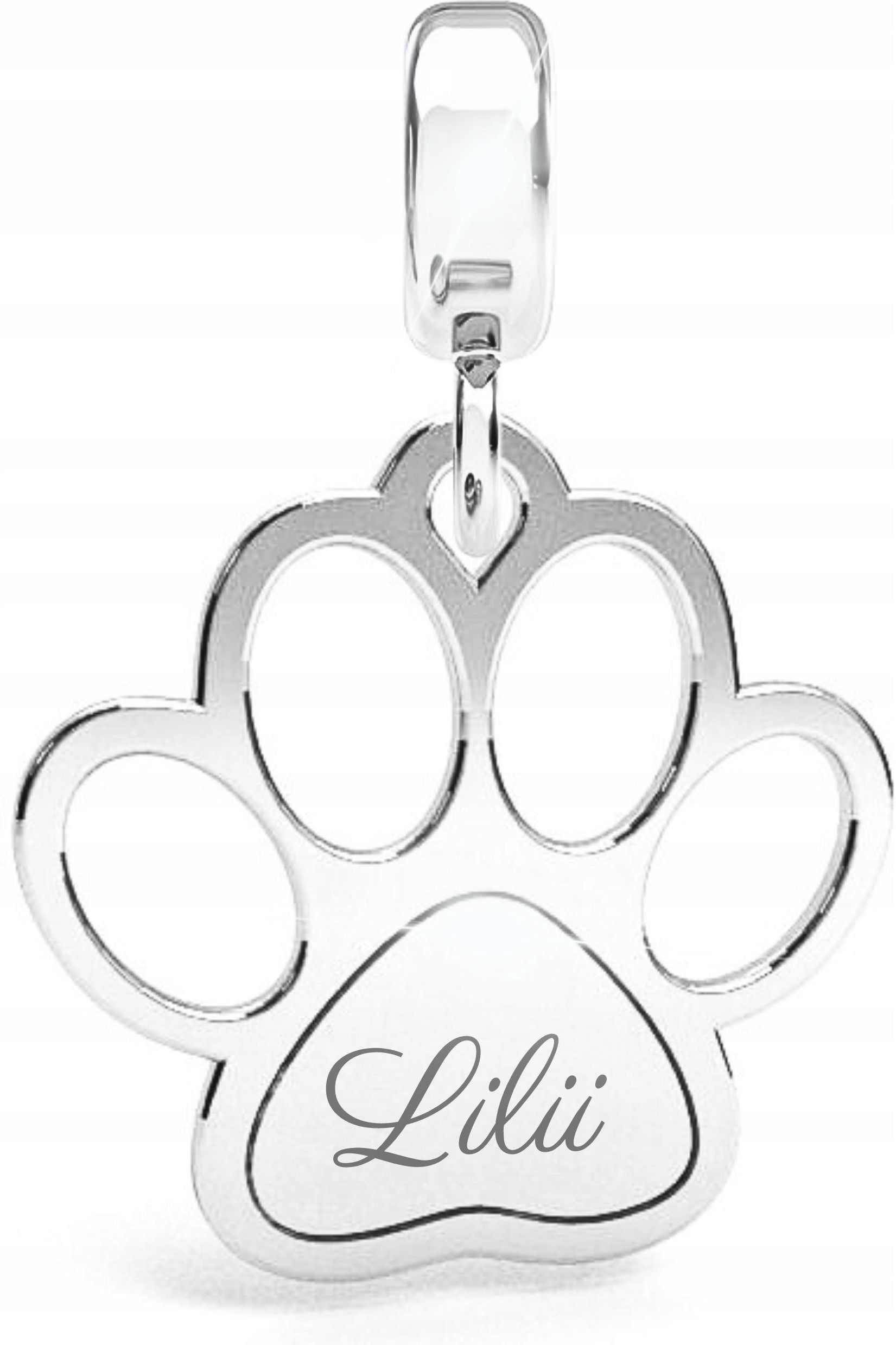 Charms Łapka Psa Kota Srebro 925 Grawer Zawieszka Koralik pr.925 - Ceny ...