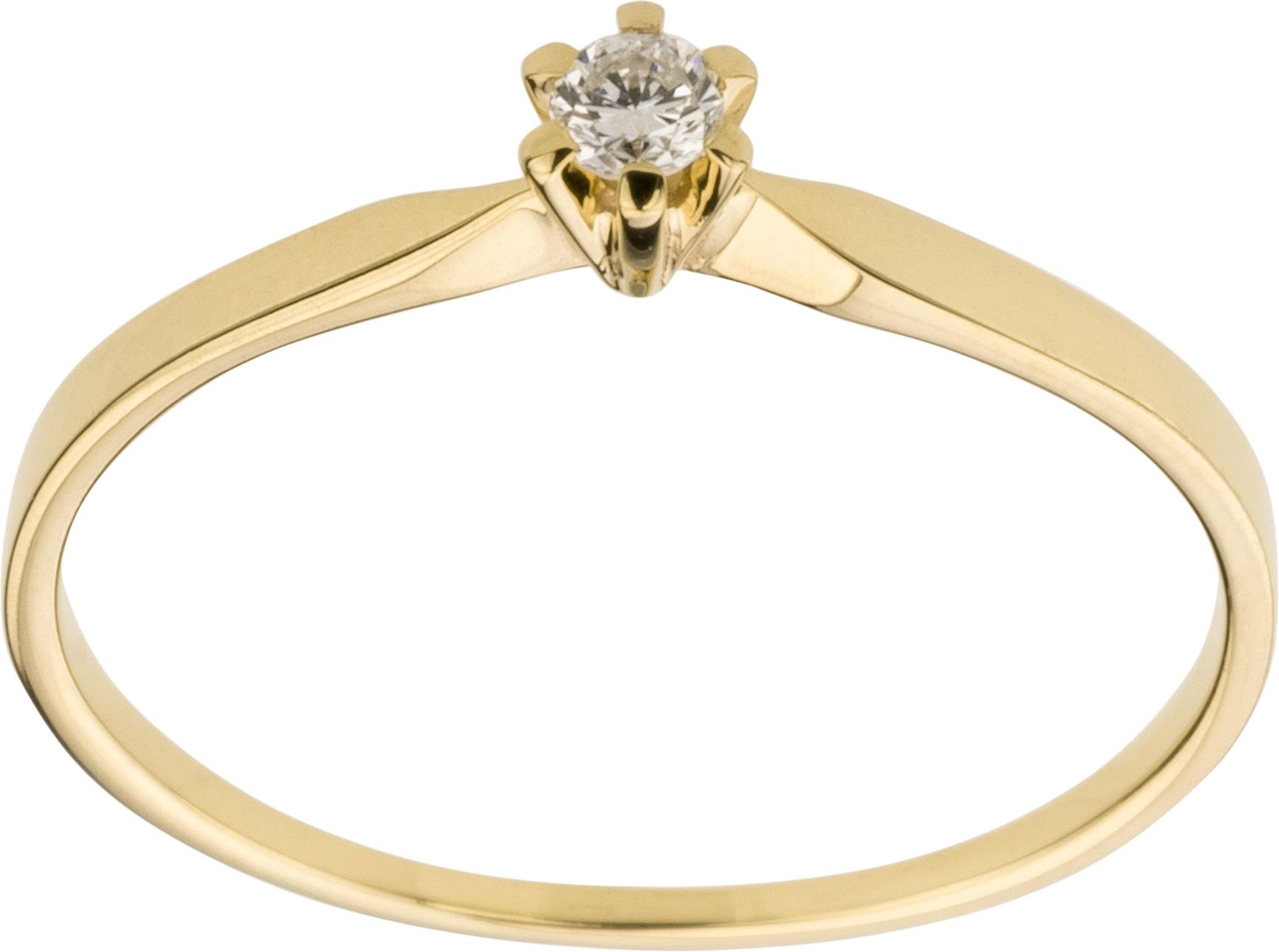 Pierścionek Zaręczynowy Żółte Złoto Brylant 0.06ct - Ceny i opinie ...