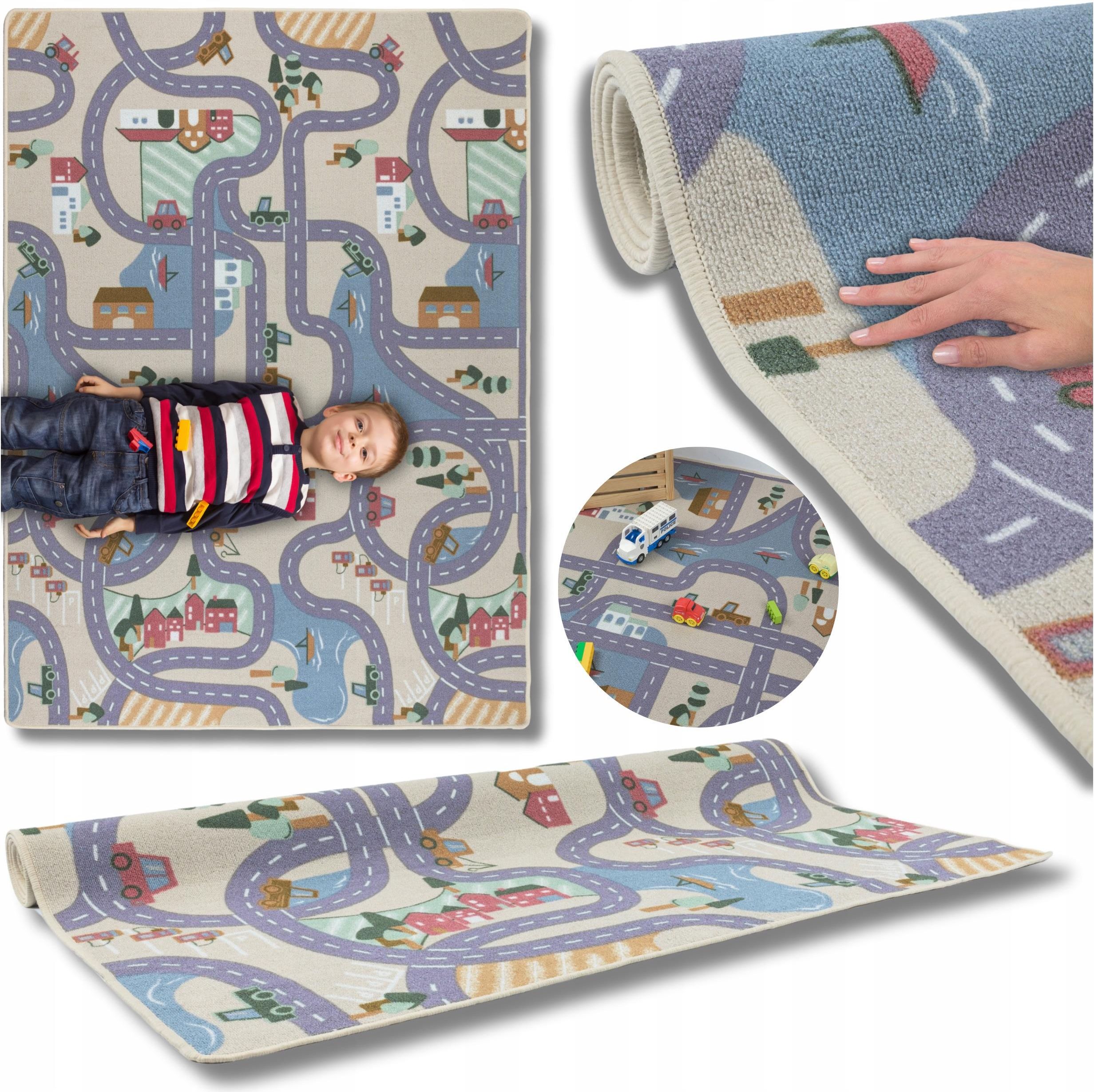 Dywan Dzieciecy Ulica Miasto Auta Droga Kids Dla Dzieci Miękki ...