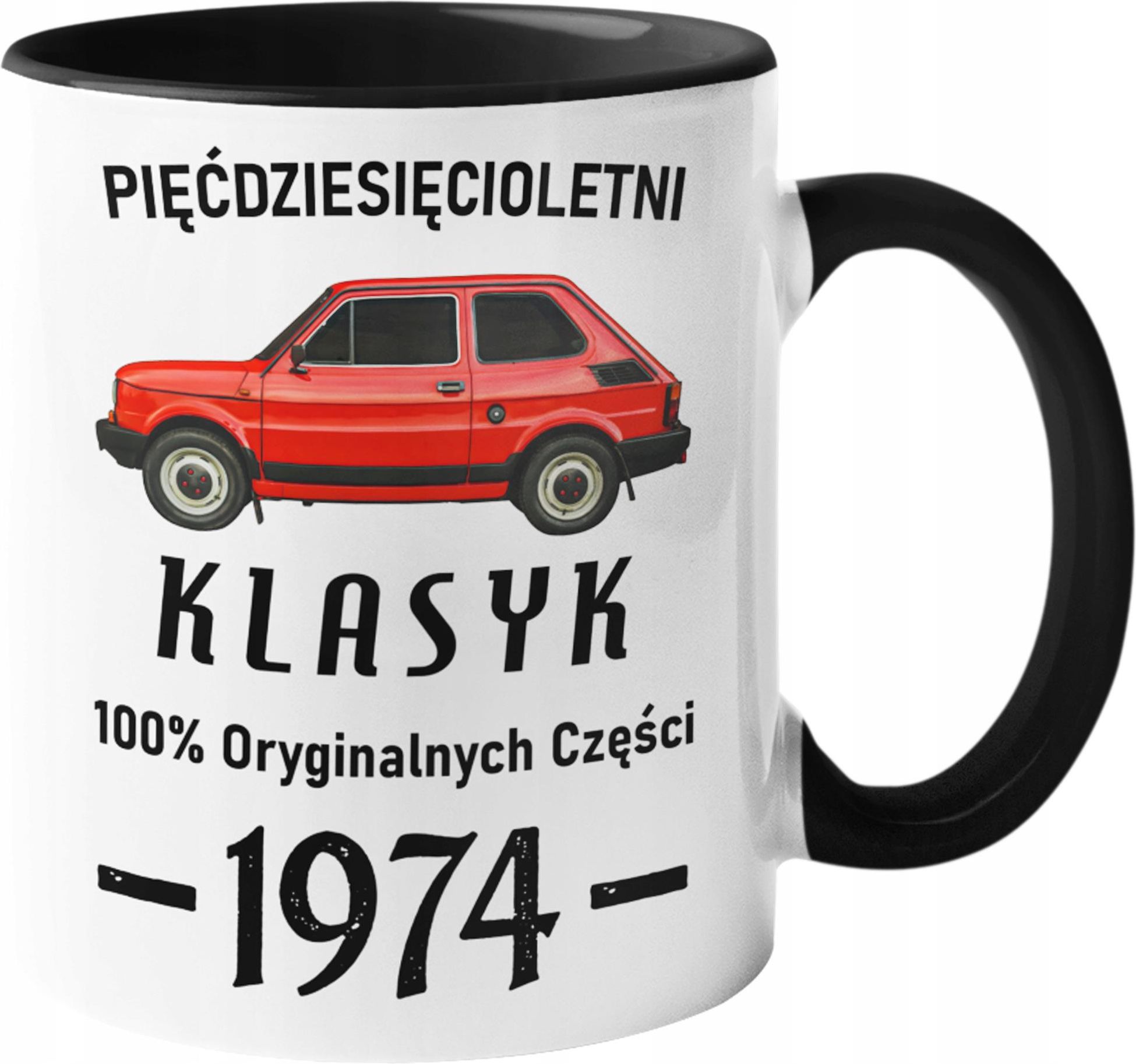 Kubek na 50 Urodziny Fiat 126p Maluch 1974 Klasyk 330ml+OPAKOWANIE ...