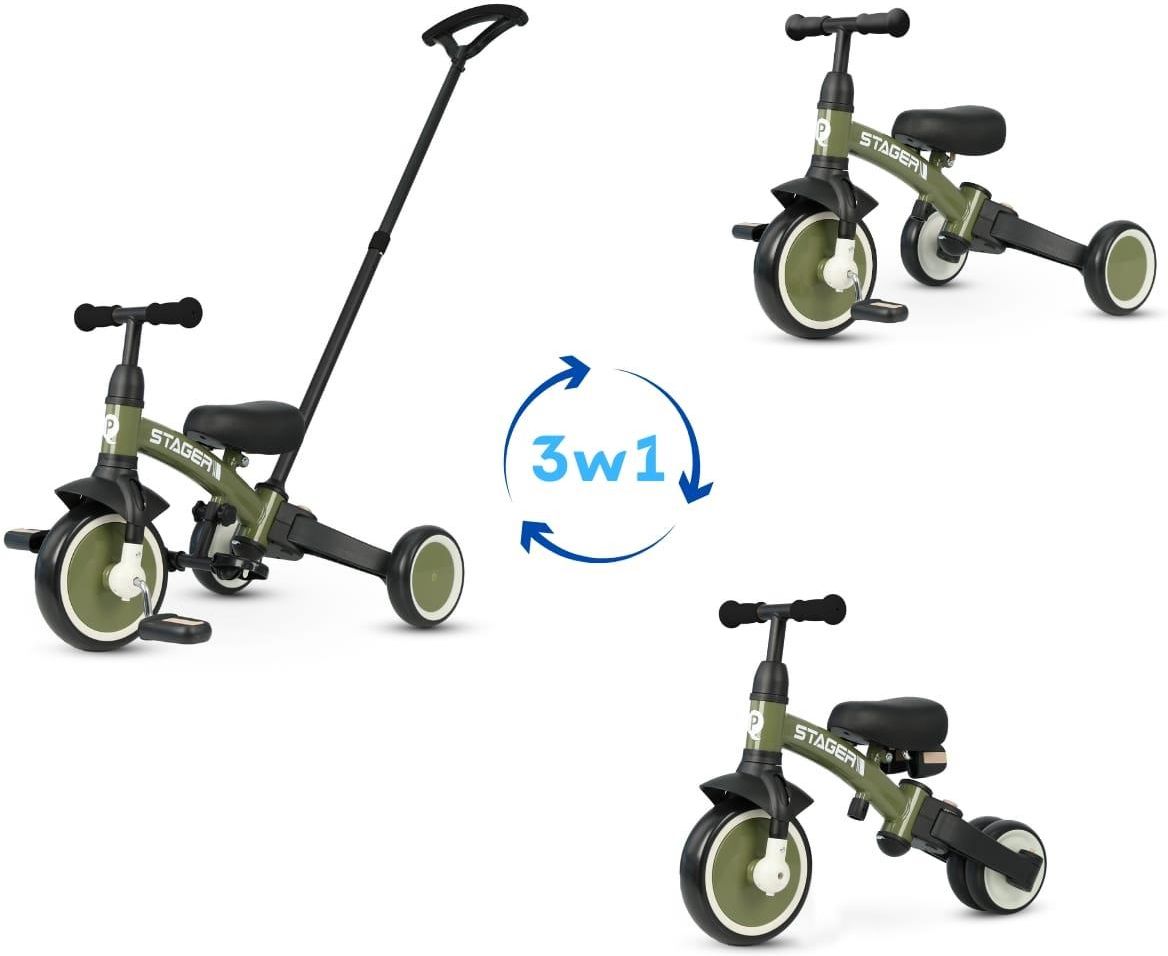 Qplay Rowerek Trójkołowy Stager 3W1 Green - Ceny i opinie - Ceneo.pl