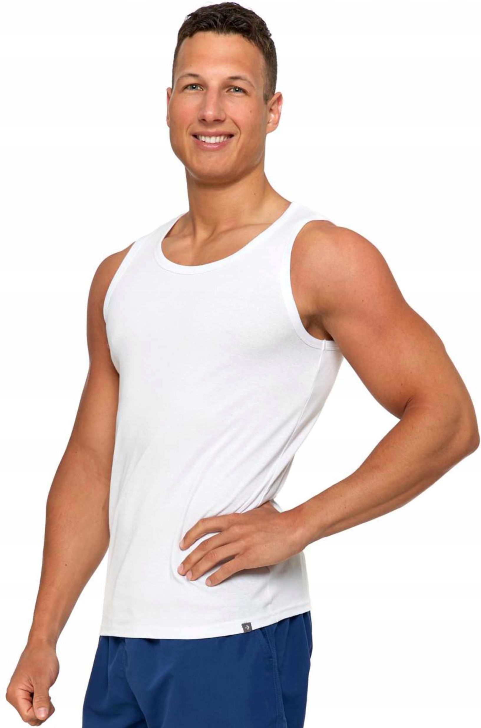 3x Podkoszulka Koszulka Męska Tank Top 100% Bawełna 3PAK Moraj S - Ceny ...