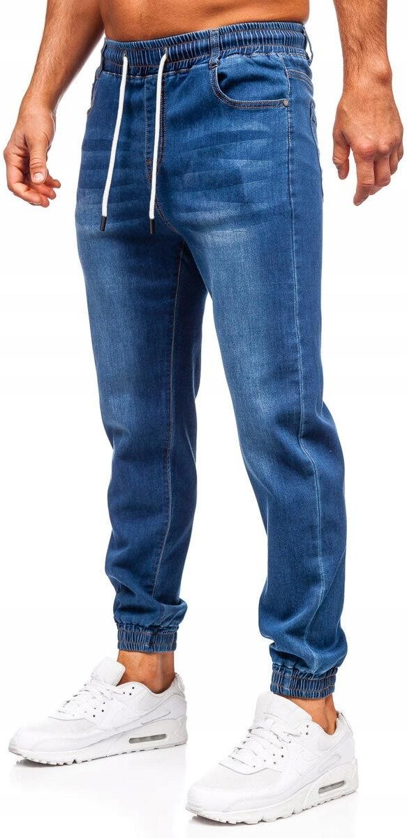 Spodnie Jeansowe Joggery Męskie Niebieskie 8155 DENLEY_36/XL - Ceny i opinie - Ceneo.pl