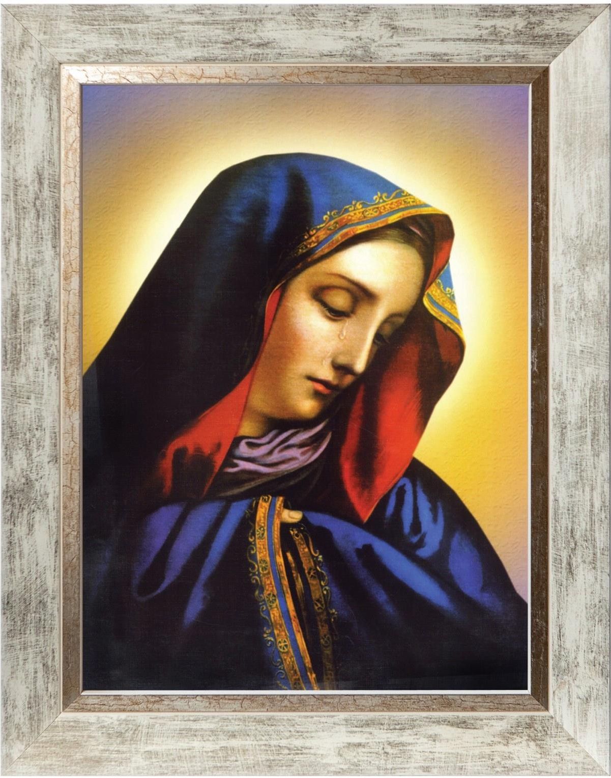 Matka Boska Maryja Obraz Sakralny W Białej Ozdobnej Ramie 30X40 ...