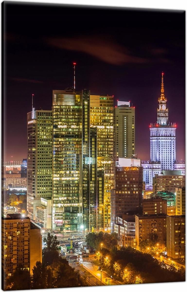 Panorama Warszawy nocą 70x100 Obraz Miasto Obrazy 1784709637 - Opinie i ...