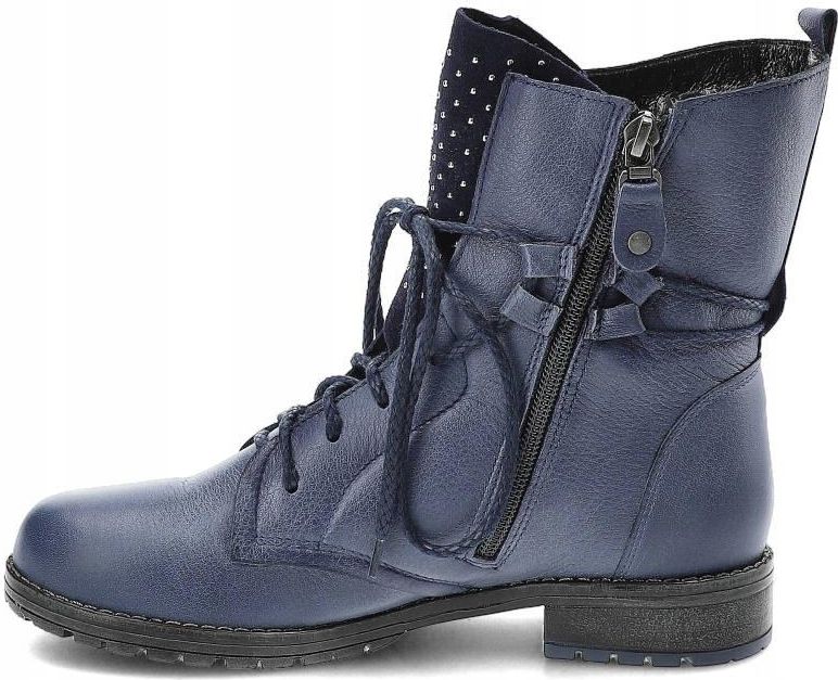 Granatowe Botki Maciejka Damskie Modne Obuwie - Ceny i opinie - Ceneo.pl
