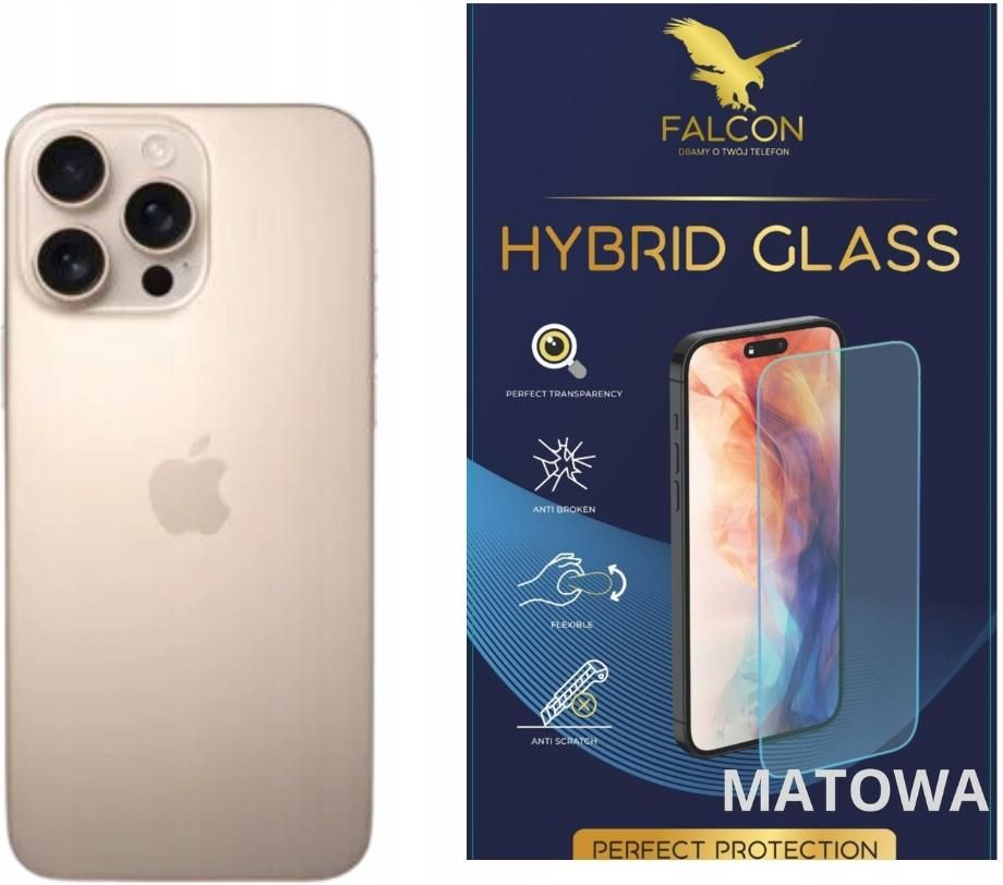 Szkło Hybrydowe Matowe Falcon Hybrid Glass Apple Iphone 16 Pro Max ...