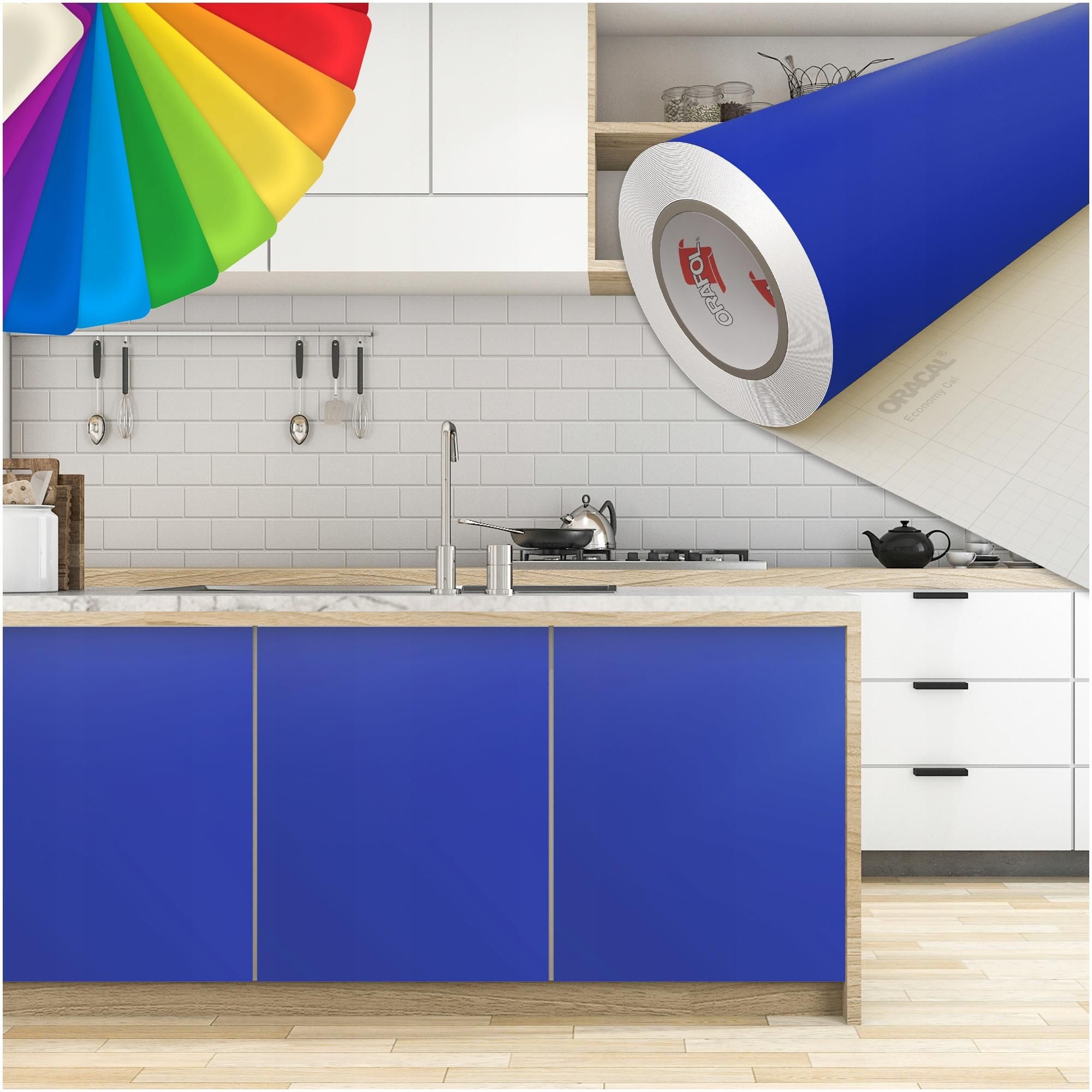 Okleina Meblowa Samoprzylepna Folia na Meble Niebieski Modrak Mat ...