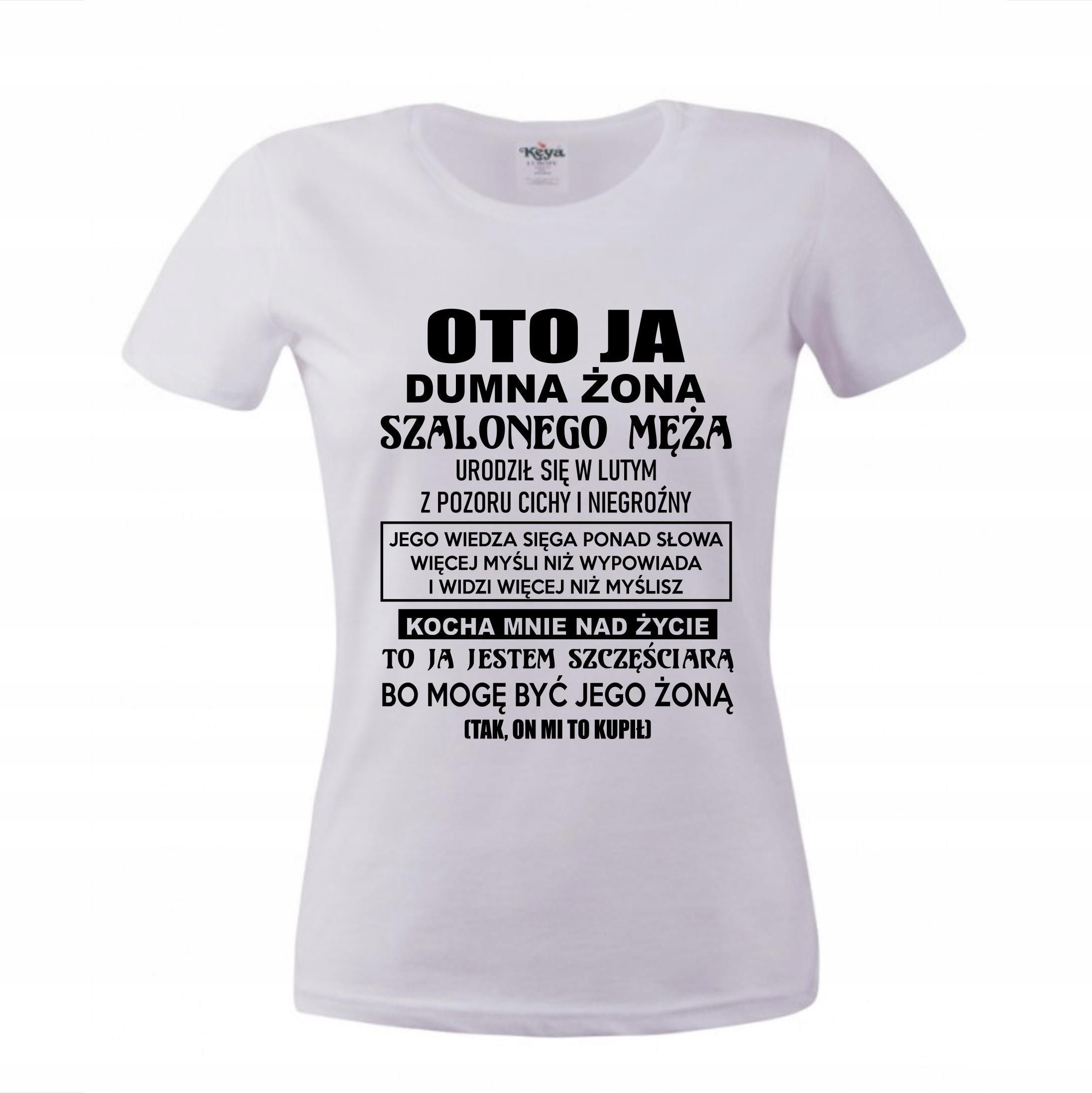 Koszulka t-shirt podkoszulek z nadrukiem napisem grafiką na Walentynki ...