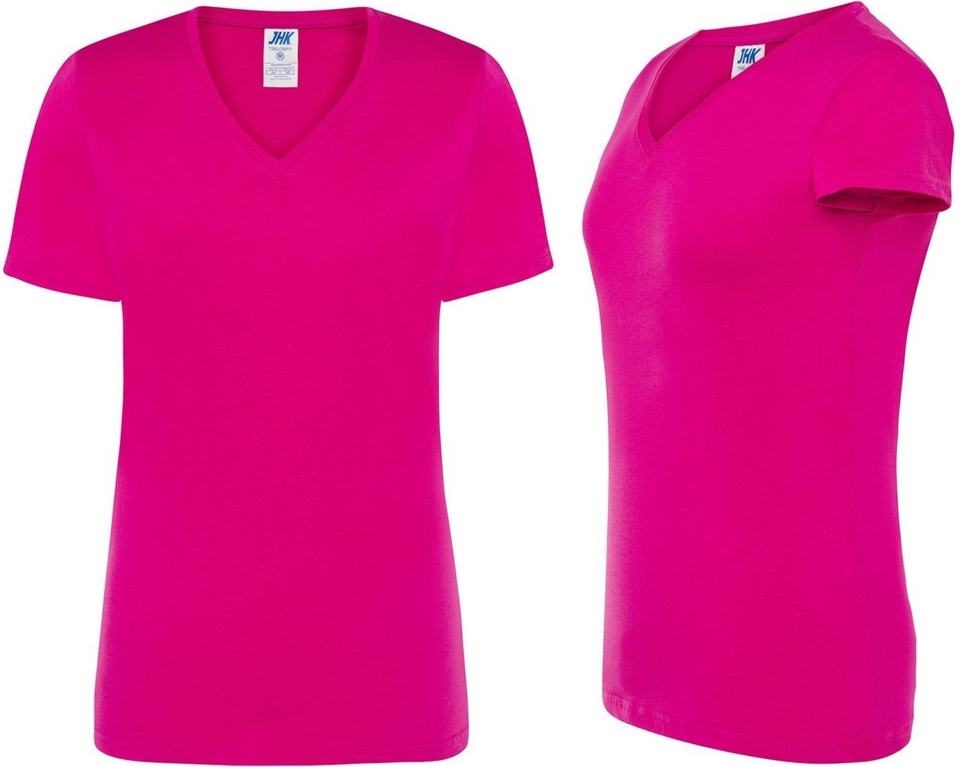 T-shirt Damska Koszulka w serek Jhk Cmfp V-neck fuksja Fu r. L - Ceny i ...