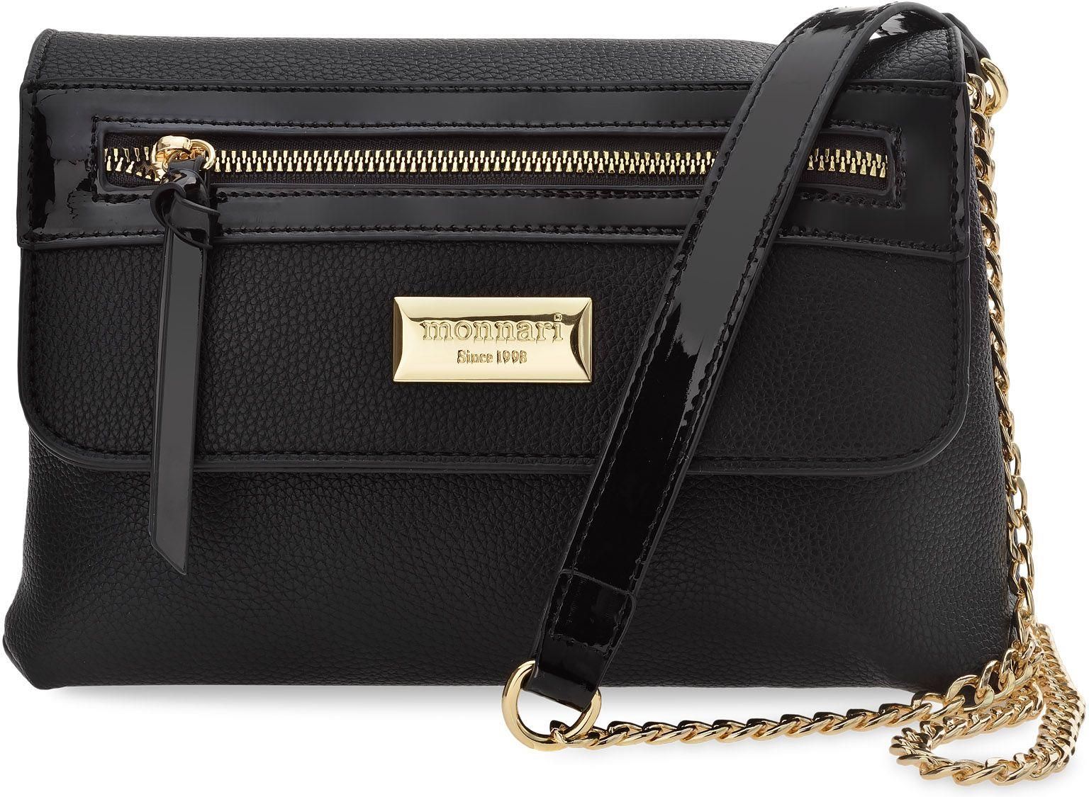 Monnari klasyczna torebka damska na ramię elegancka listonoszka z klapką - czarna - Ceny i ...