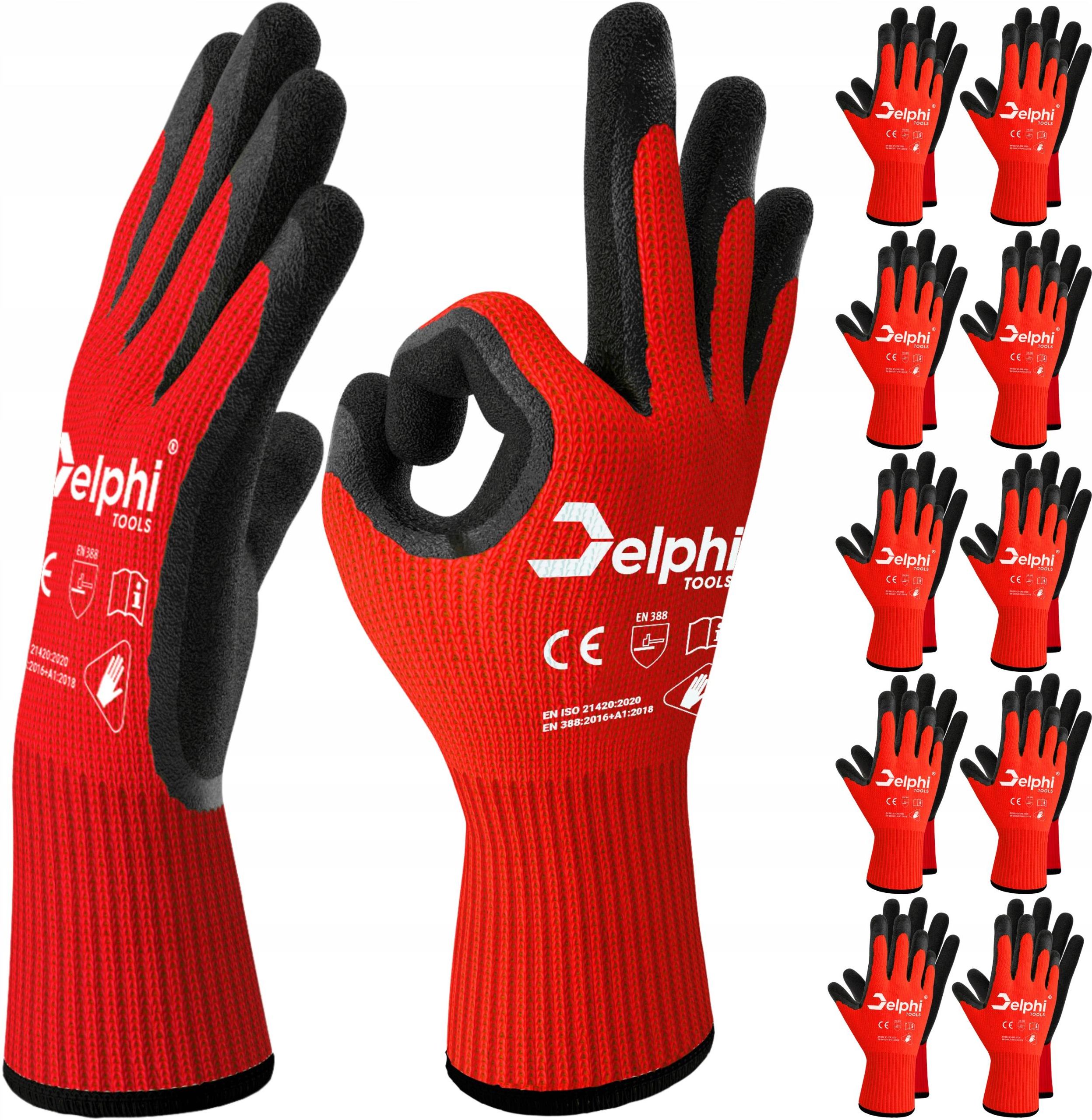 Delphi Tools Rękawice Robocze R8 Rękawiczki Ochronne Lateks Latex ...