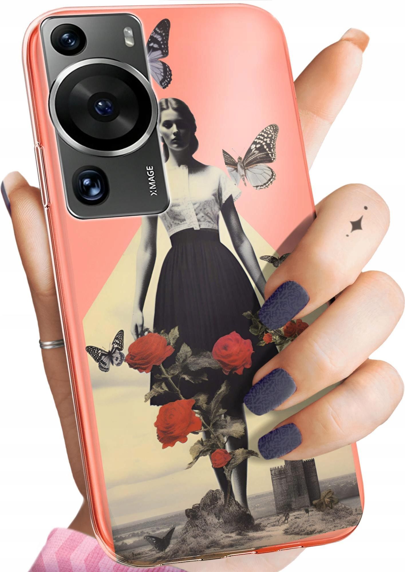 Etui Do Huawei P60 P60 Pro Collage Retro Vintage Obudowa Pokrowiec ...