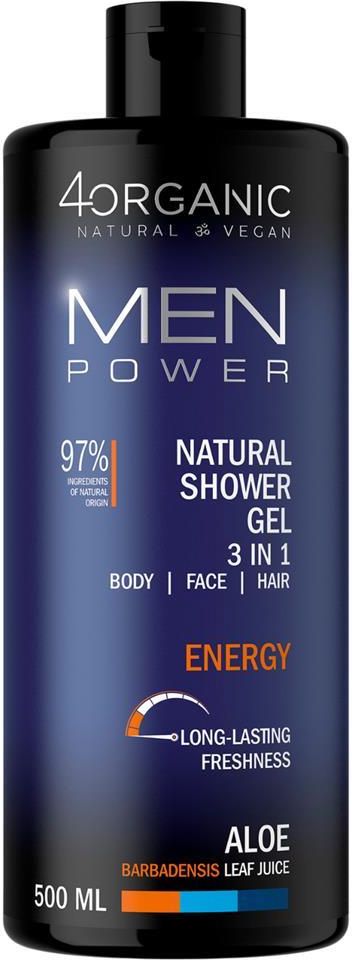 4ORGANIC Men Power Naturalny żel pod prysznic dla mężczyzn, 500 ml - opinie i ceny na Ceneo.pl
