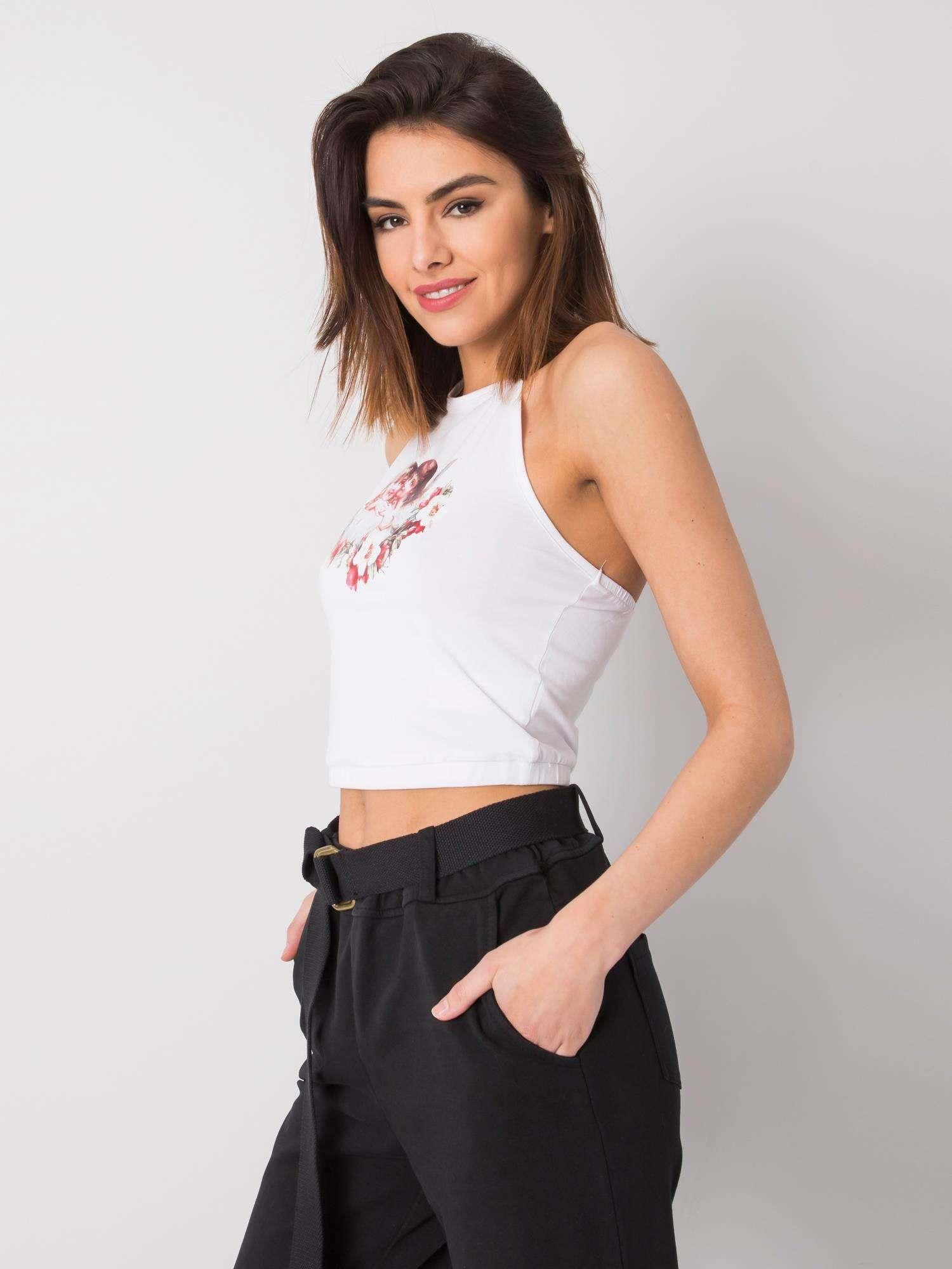 Biały top z nadrukiem Debra RUE PARIS - Ceny i opinie - Ceneo.pl