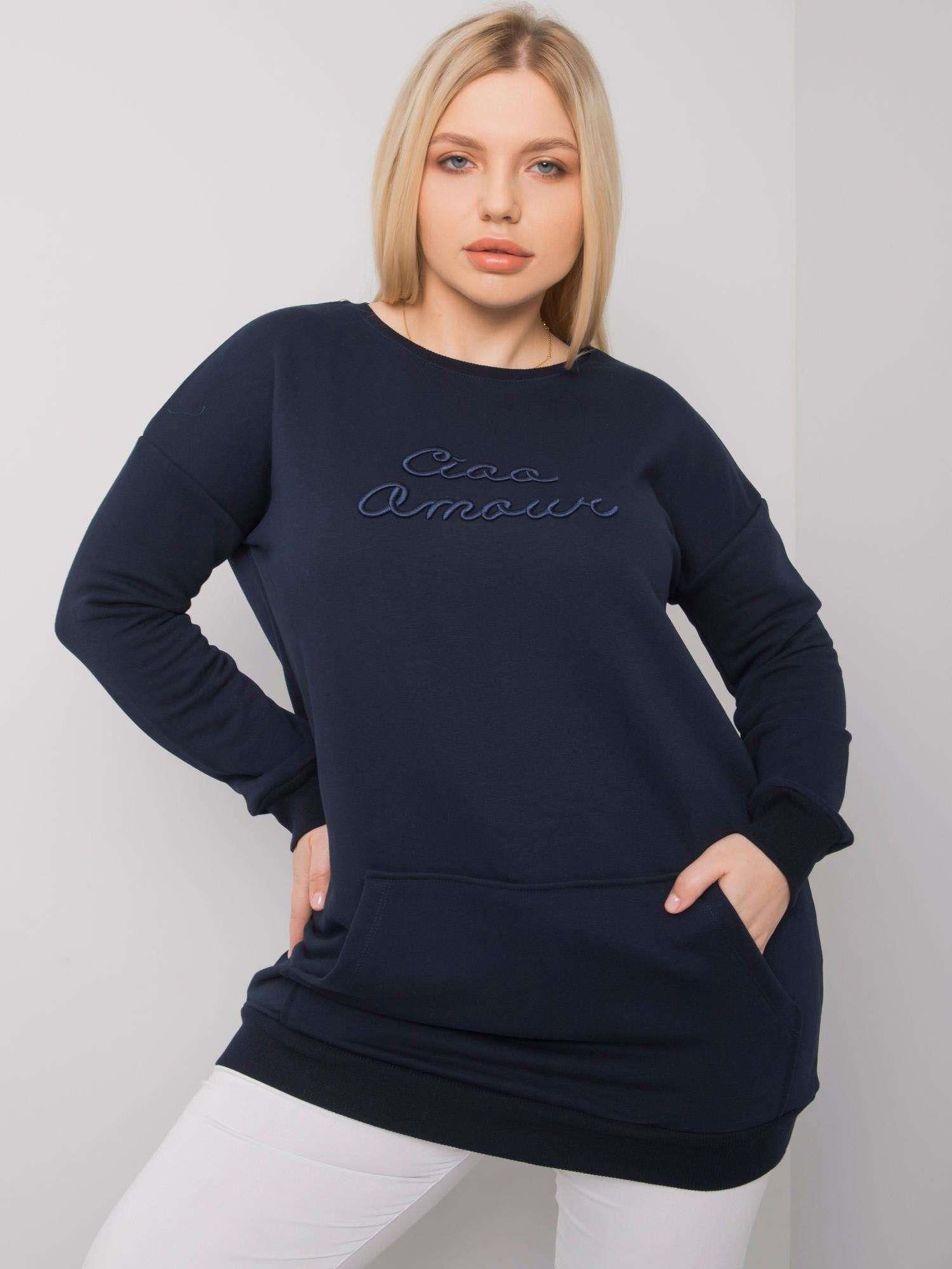 Granatowa długa bluza plus size Easton - Ceny i opinie - Ceneo.pl