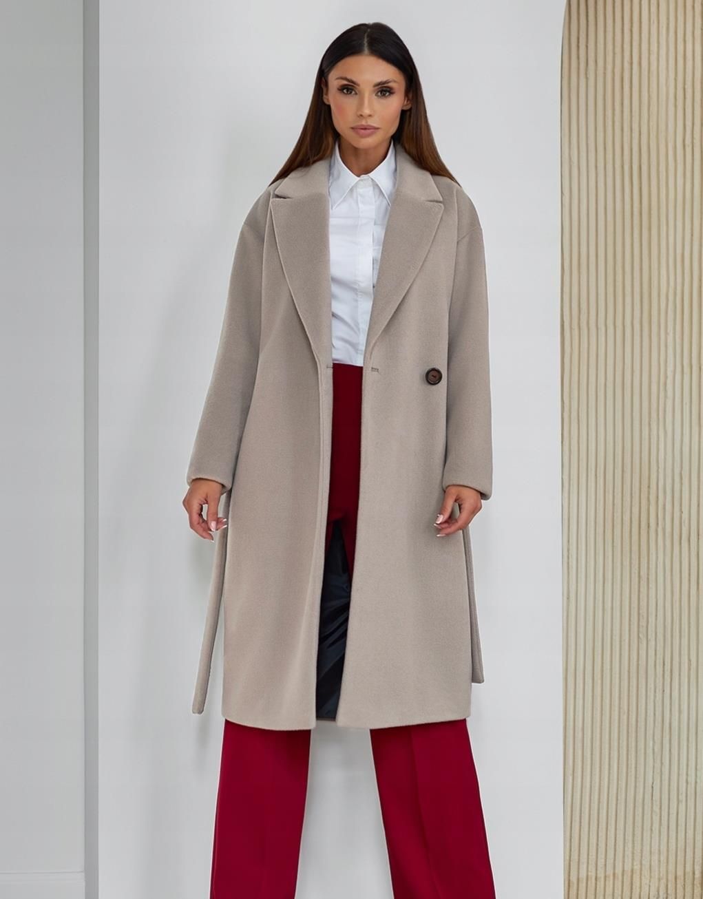 Zartex płaszcz jesien zima damski klasyczny Selena natural AW24 r. Xs ...