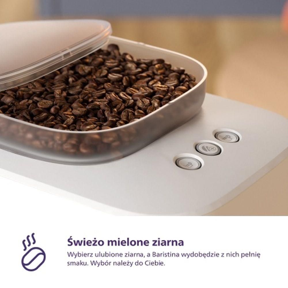 PHILIPS Baristina BAR302/20 Mleczna Biel Premium, Portafilter Drewno ...