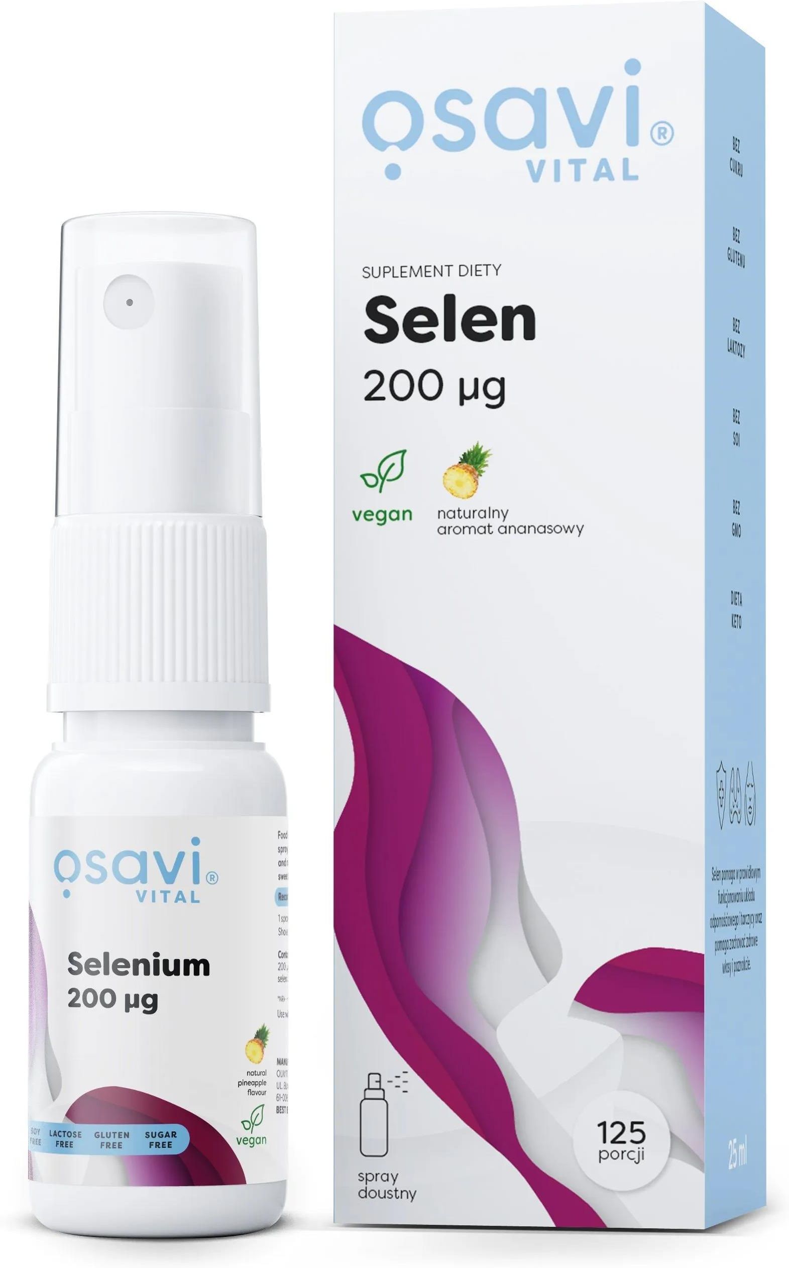Osavi Selen Spray Doustny 200ug Ananas 25ml - Opinie i ceny na Ceneo.pl