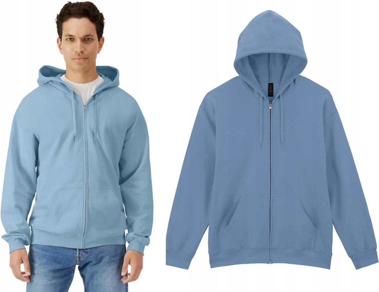 Bluza Męska Dresowa Rozpinana z Kapturem Gildan SF600 Stone Blue L ...