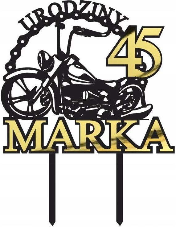 Topper Motor Harley Urodziny Dekor Na Tort Dowolne Imię Wiek 18 30 40 ...