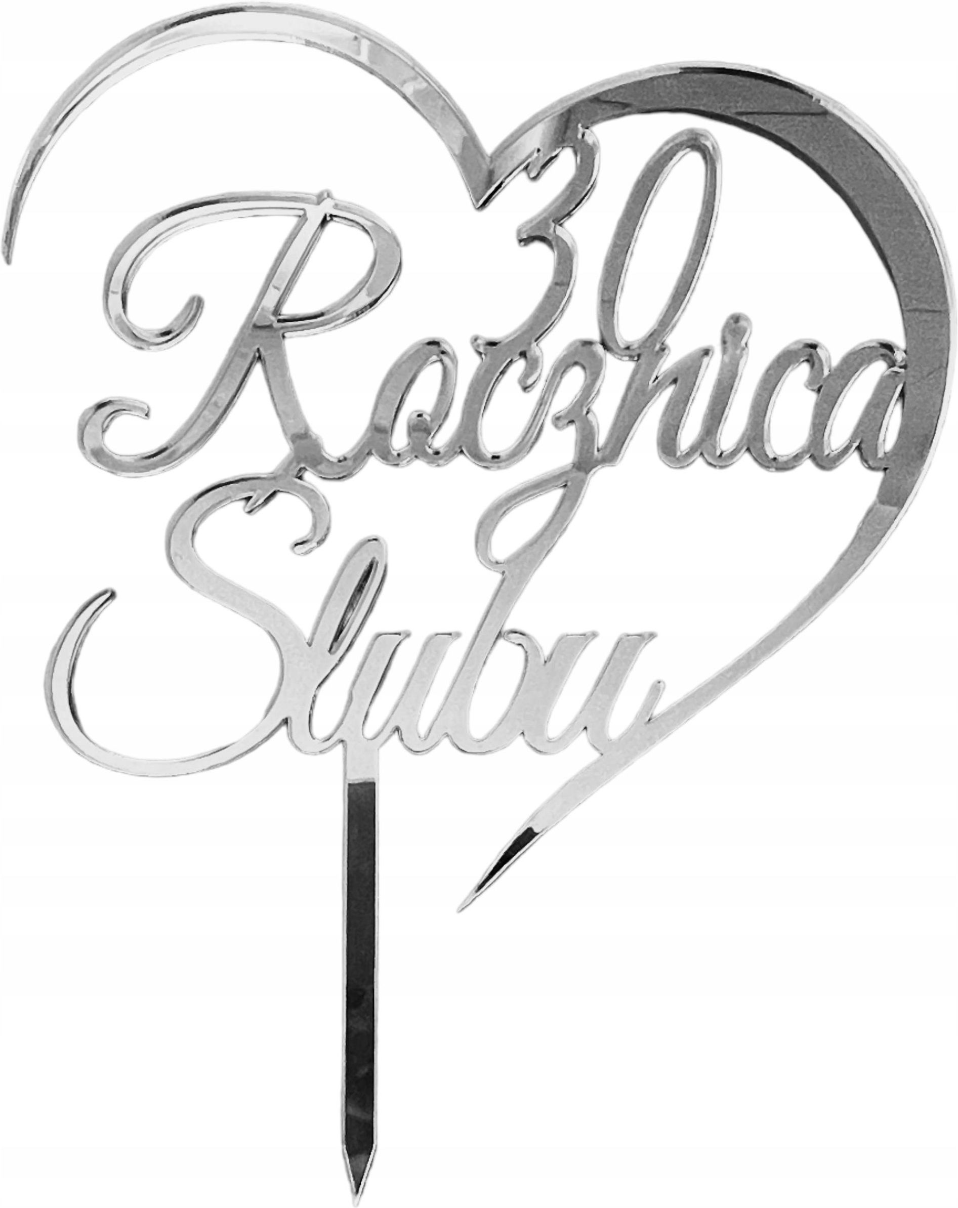 Kapart Topper Na Tort Bento Cake Rocznica Ślubu Toper Dowolna Liczba 25 30 Srebrny - Ceny i ...