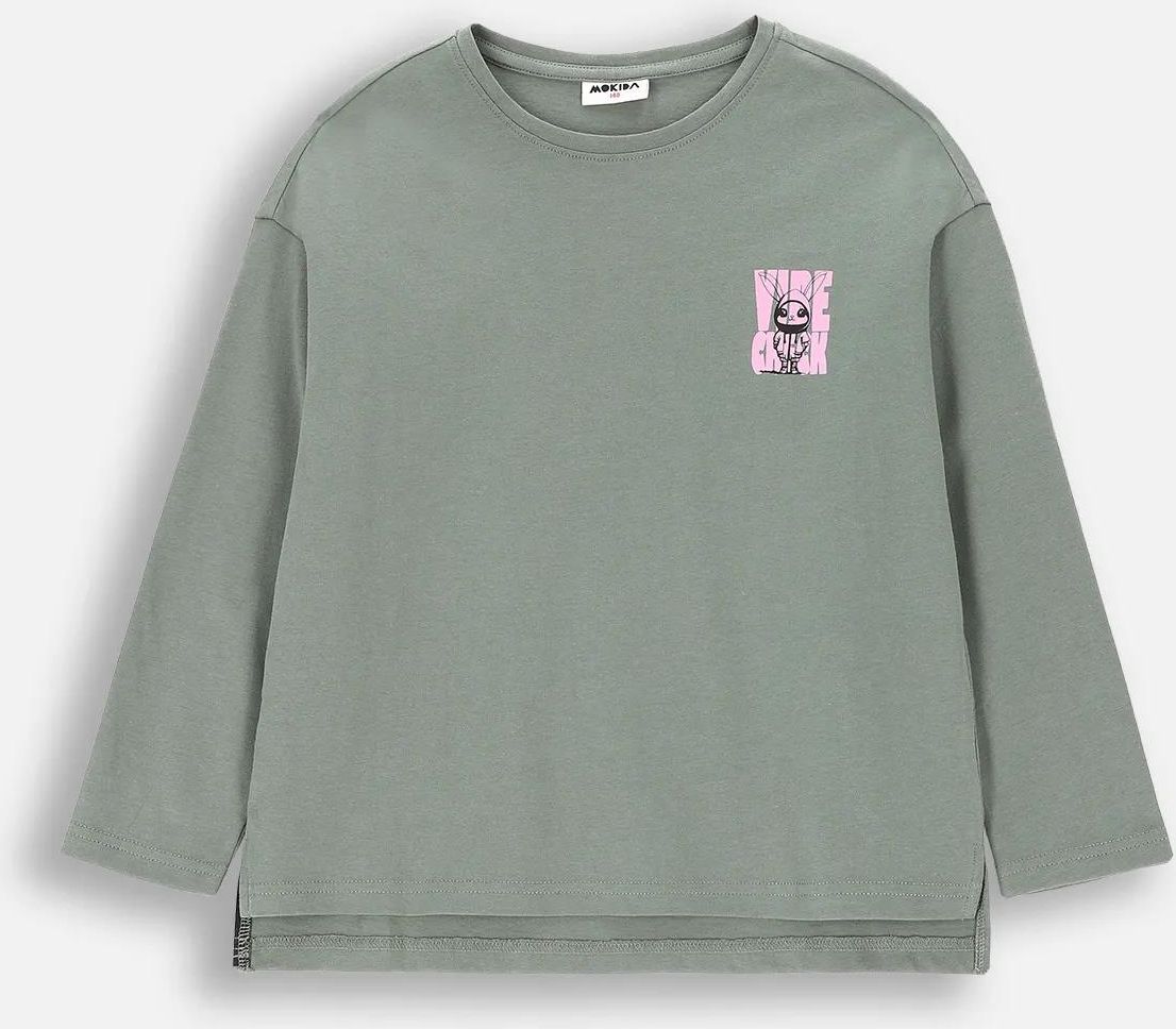 Koszulka Dziewczęca Khaki T-Shirt z Długim Rękawem 164 Mokida ZM4 ...