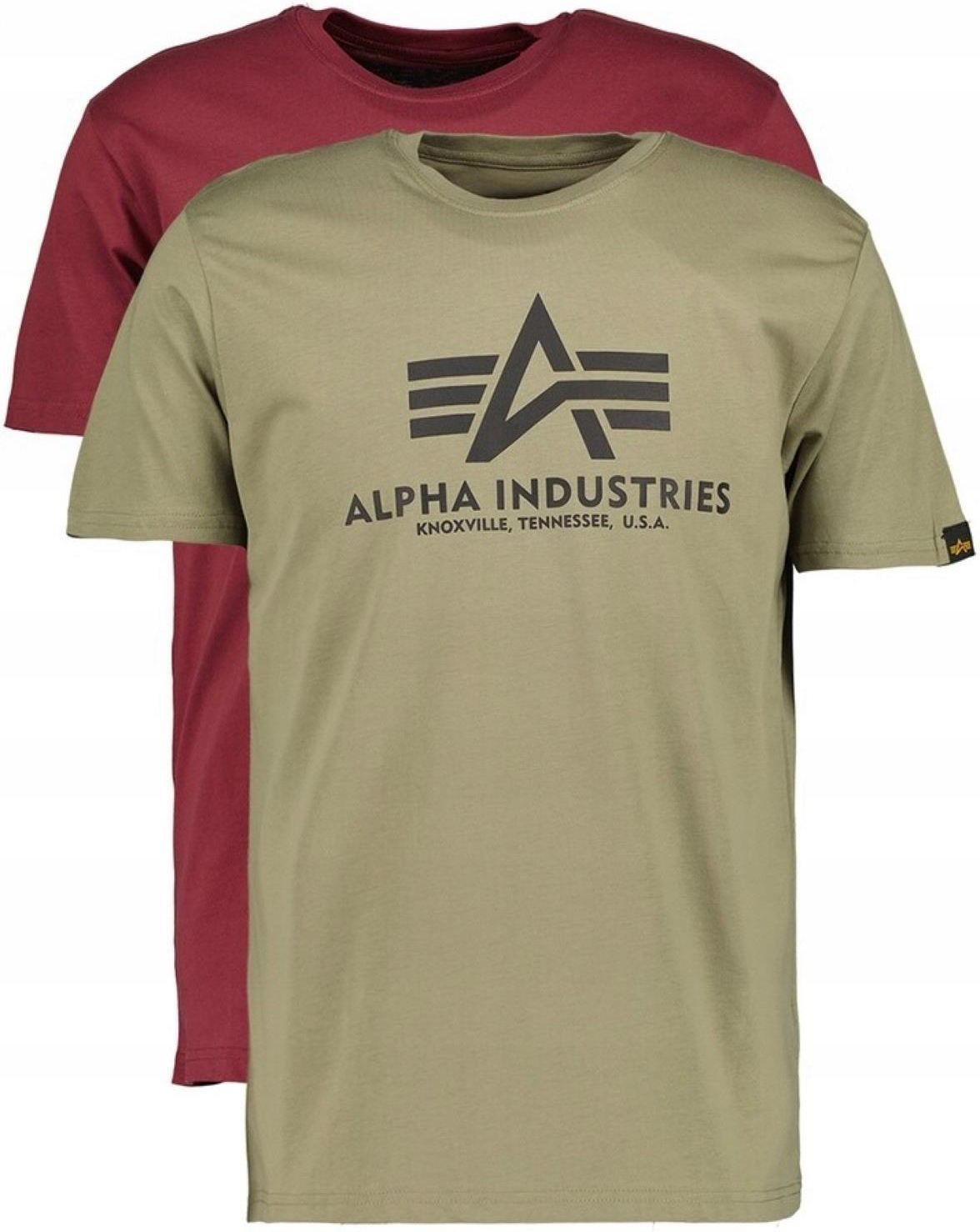 Koszulki Alpha Industries Basic 2 Pack 106524 642 Oliwkowa Bordowa L ...
