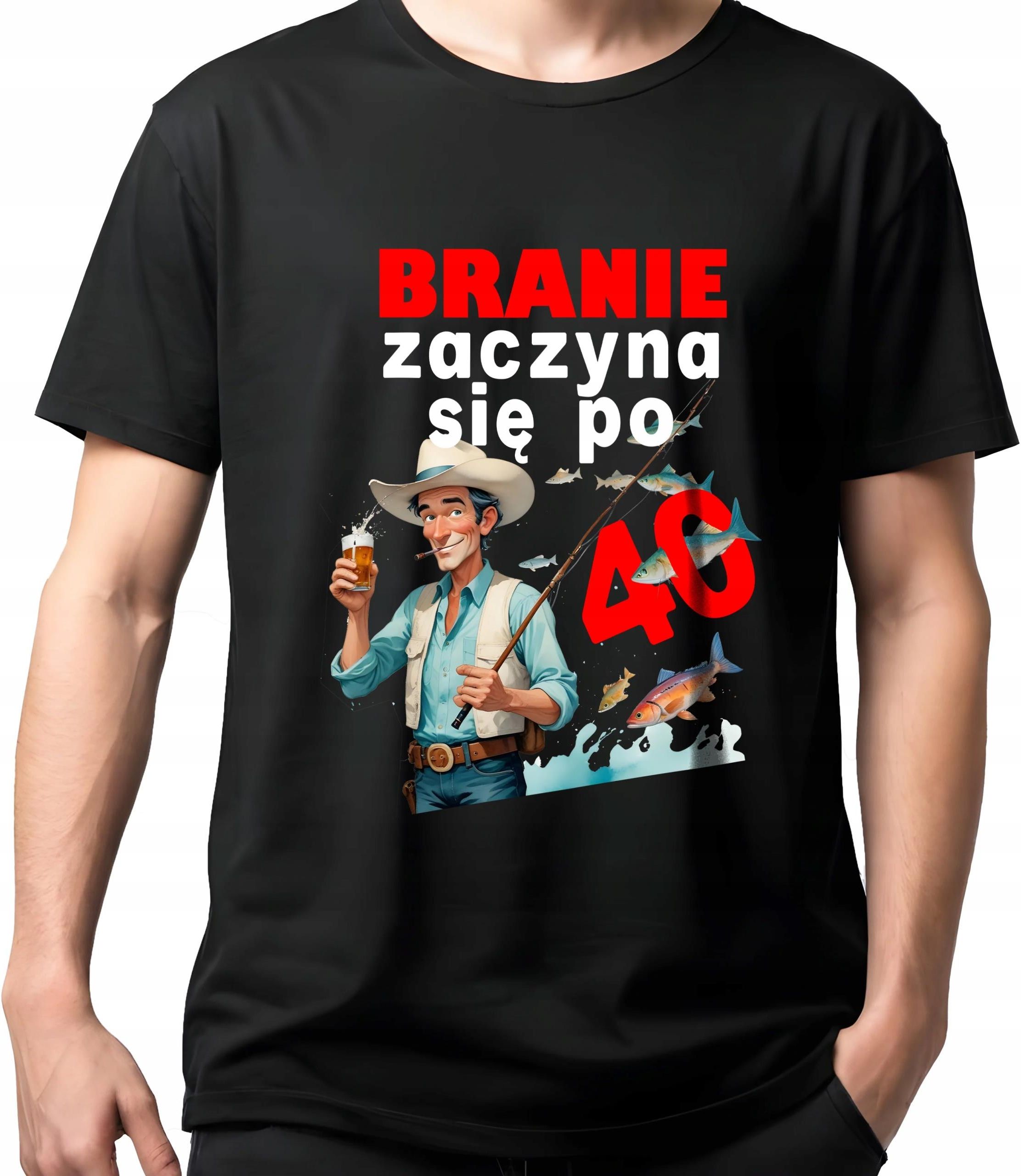 Koszulka Męska T-Shirt Branie zaczyna się po 40 50 60 70 z Wybranym Wiekiem - Ceny i opinie ...