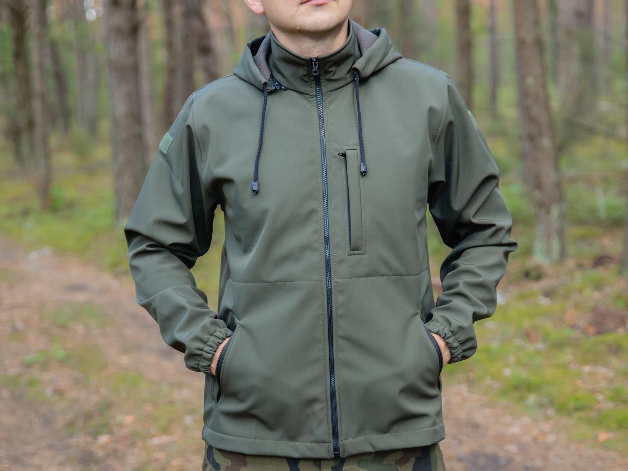 Kurtka Softshell Olive Wodoodporna z kapturem r. Xs - Ceny i opinie - Ceneo.pl
