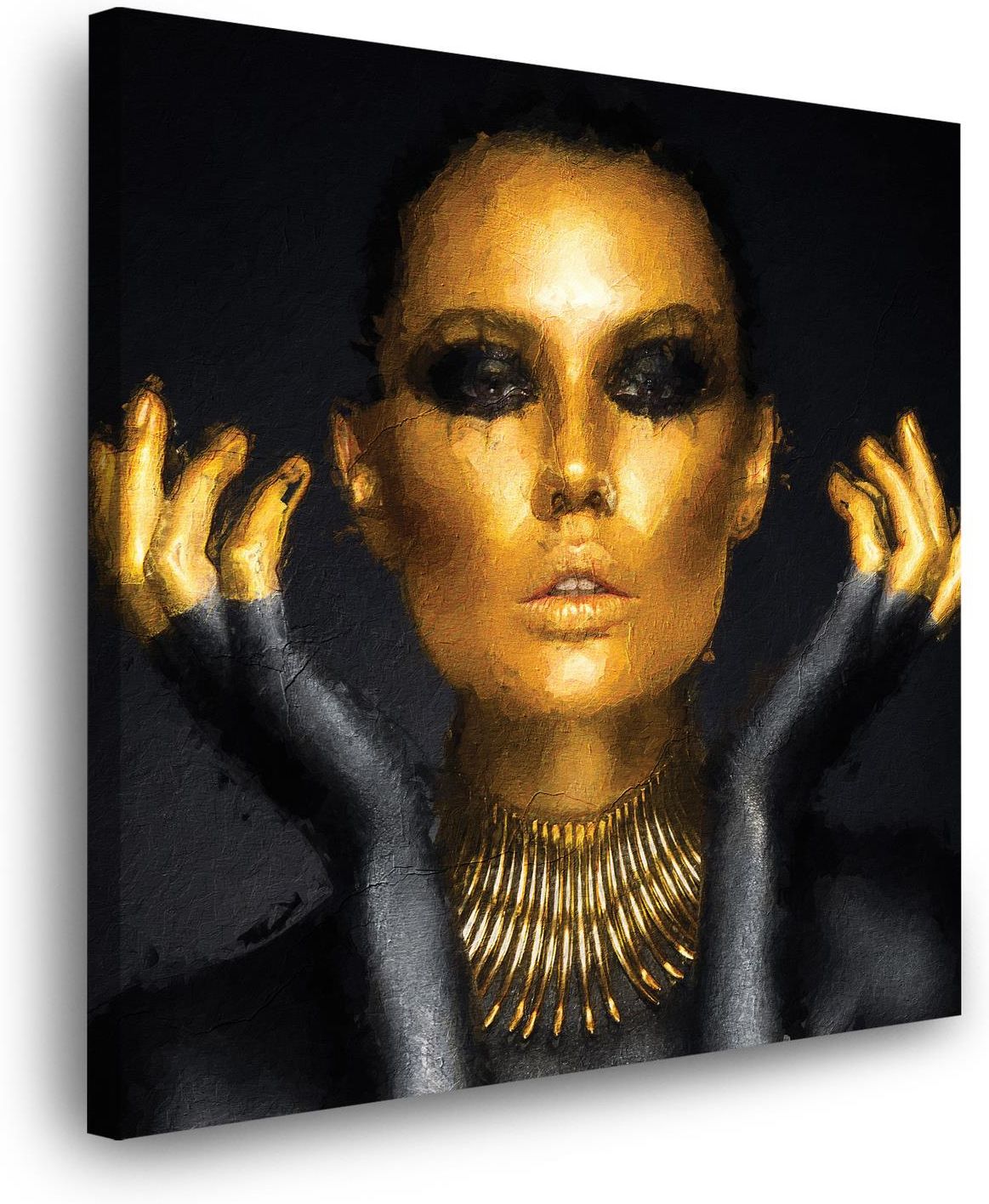 Mpink Obraz Na Płótnie Kobieta Złota Twarz I Palce 40x40cm - Opinie i ...