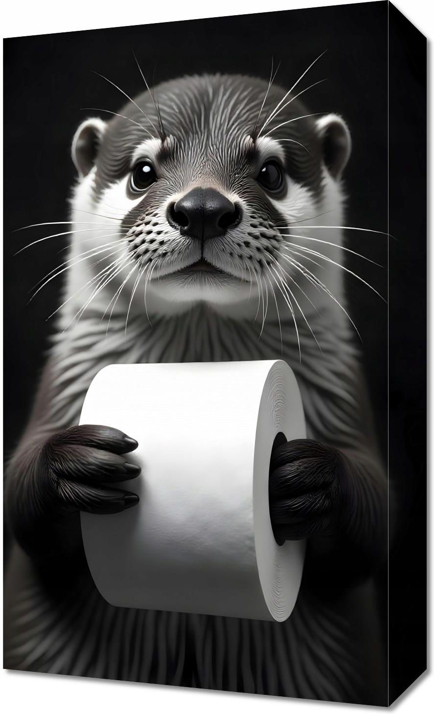 Obraz 30x50cm Vintage Artystyczny , Wydra , Portret Zwierząt Pop Art ...