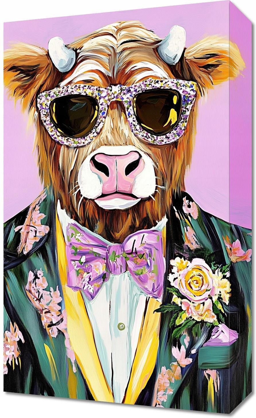 Obraz 30x50cm Portret Zwierząt , Krowa w Okularach , Pop Art - Opinie i ...