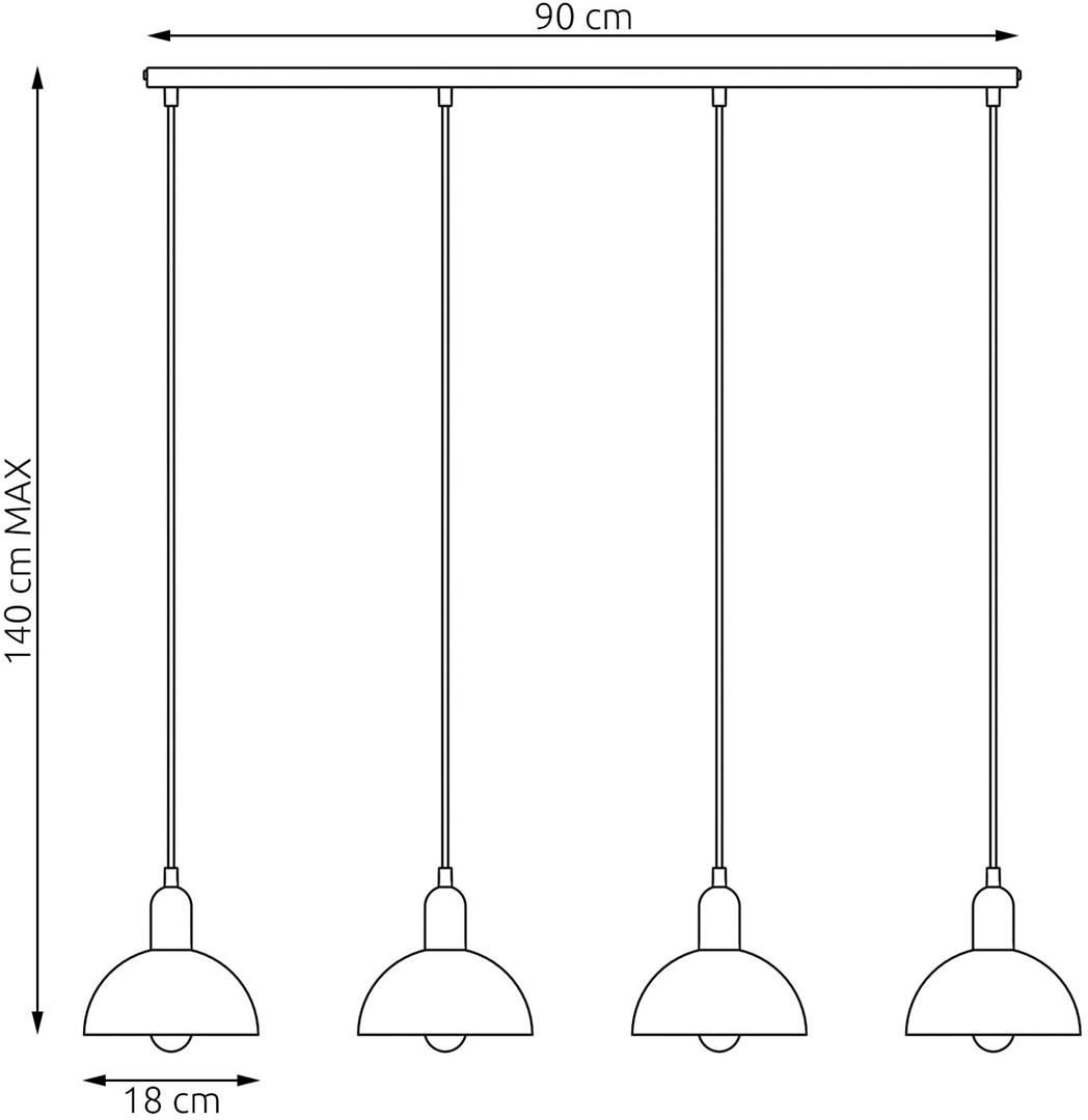 Emibig Embig Lampa Wisząca Moto 4 Biały Nowoczesny/Loft/Minimalistyczny ...