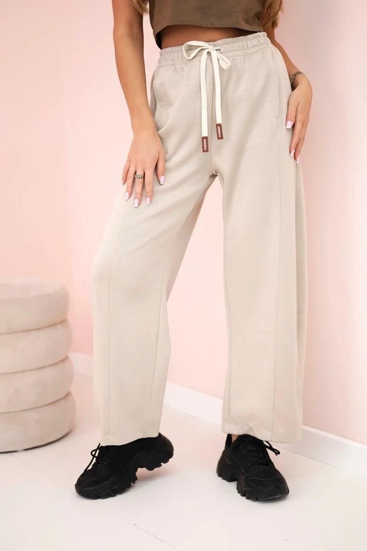 Spodnie masełko wiązane w pasie beżowe - Ceny i opinie - Ceneo.pl