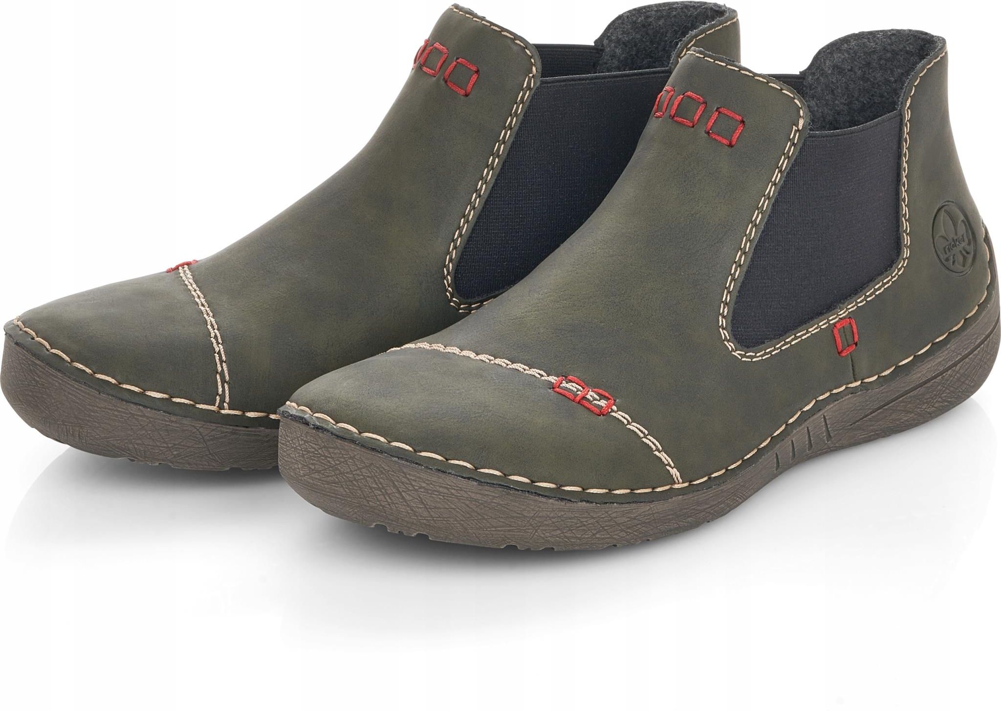 Rieker buty, botki damskie zielone 52590 - Ceny i opinie - Ceneo.pl