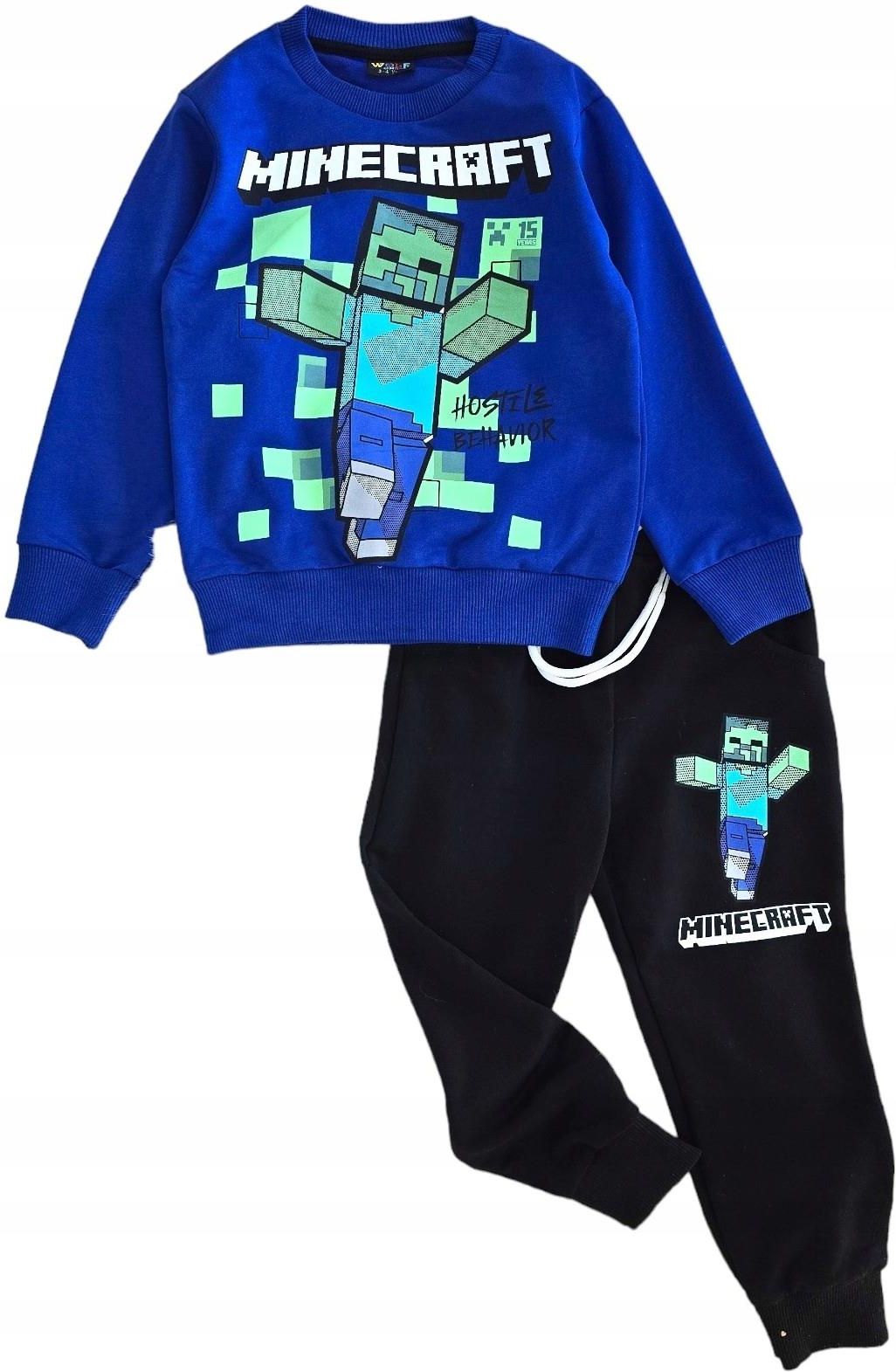 Dres chłopięcy Minecraft 104 bluza spodnie dresowe komplet zestaw dresy ...