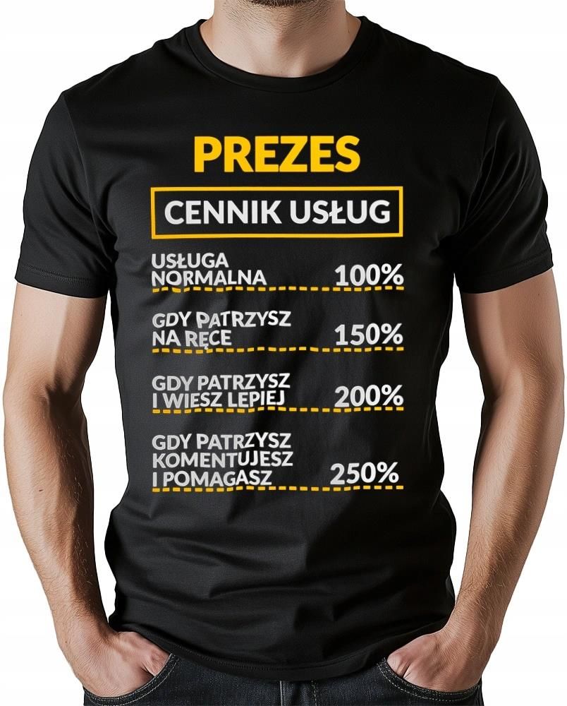 Prezes Cennik Usług prezesa Koszulka Czarna - Ceny i opinie - Ceneo.pl