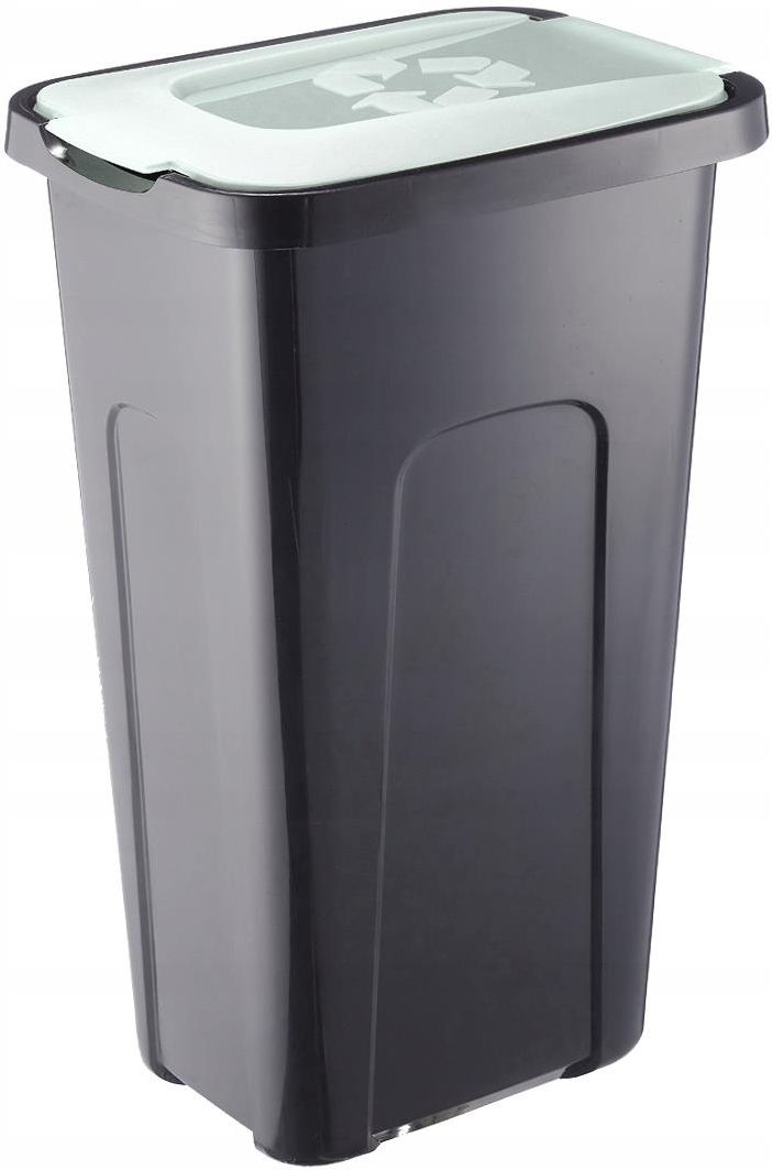 Pafen Czarny Kosz Na Śmieci 30L Z Pokrywą Do Segregacji Odpadów Zielony ...