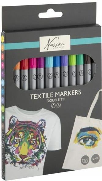 Grafix Markery Do Tkanin Ubrań Dwustronne 12 Kol 2 Grubości Pisaki ...