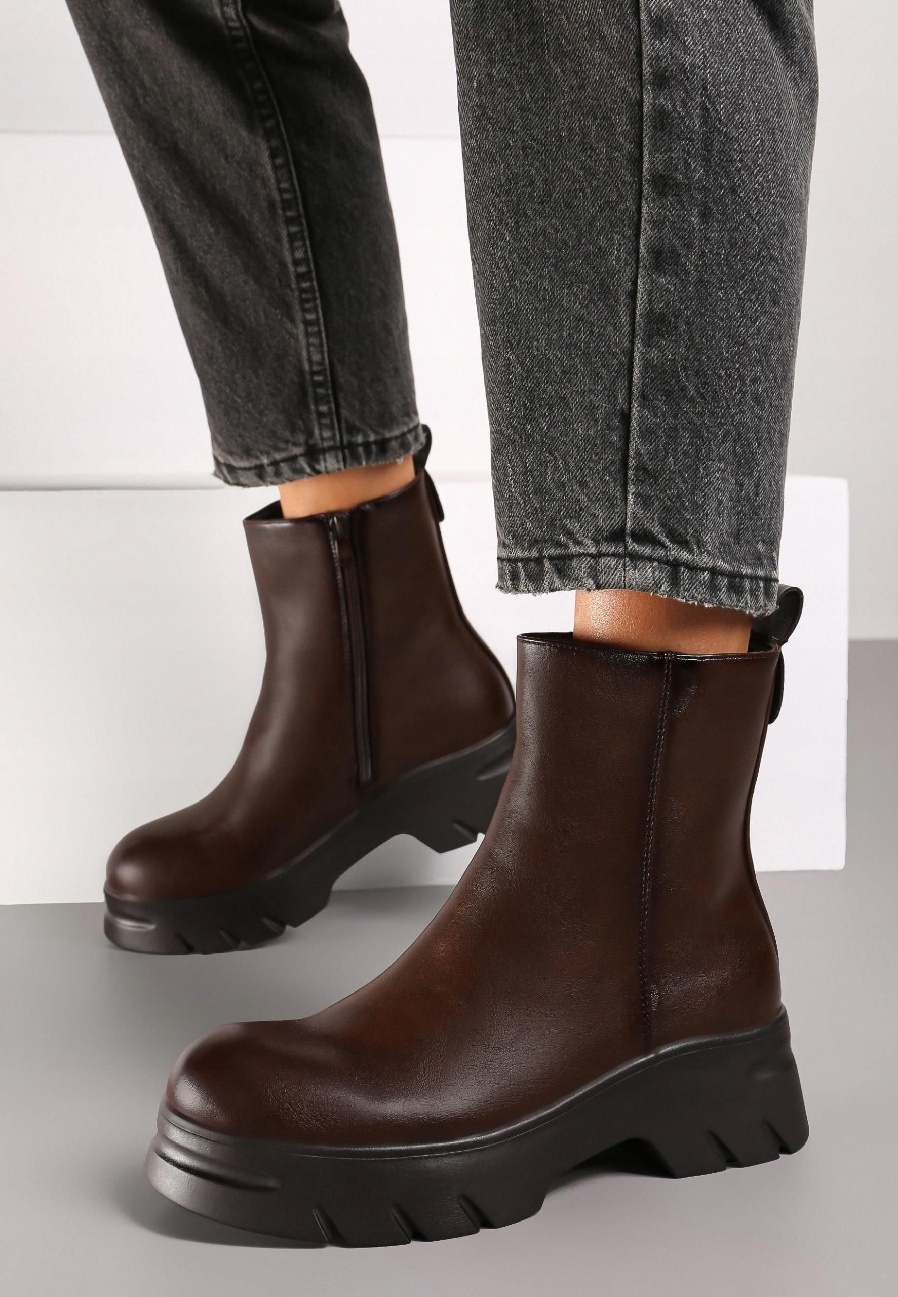 Born2Be Brązowe Botki damskie 38 Ekoskóra - Ceny i opinie - Ceneo.pl