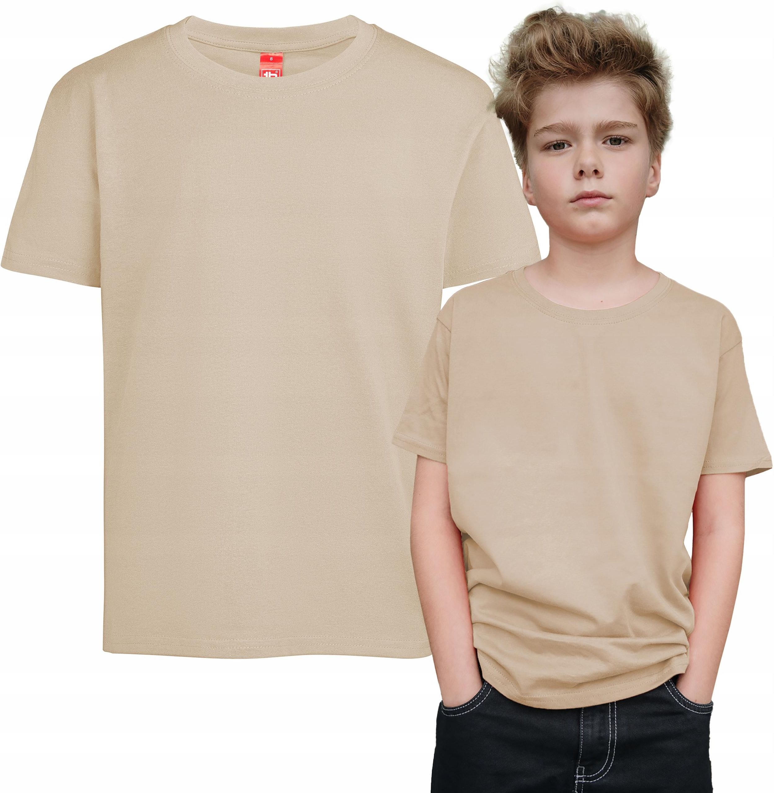 Koszulka bawełniana t-shirt dla chłopca dziewczynki na Wf beżowa 98 - Ceny i opinie - Ceneo.pl